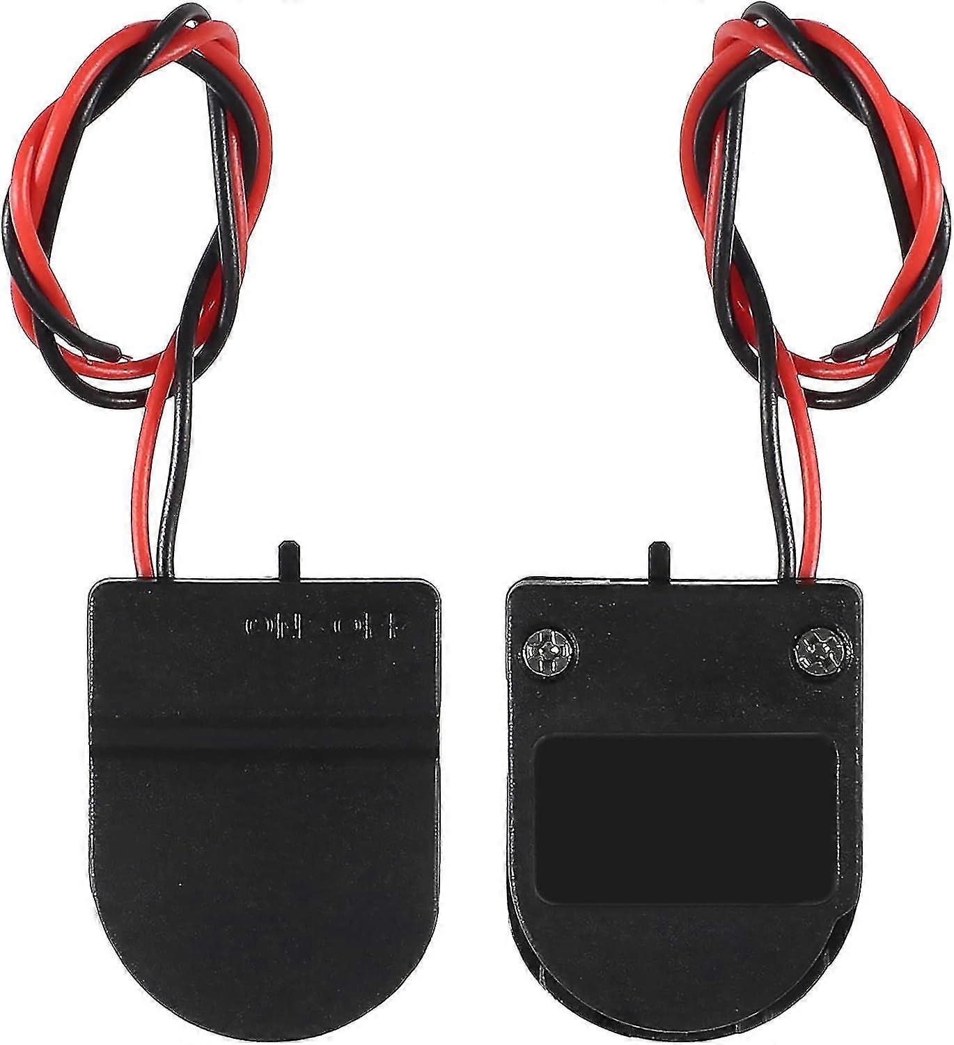 10pcs Cr2032 Battery Holder 1x 3v Coin Cell Battery Socket Holder Case Box With Wire Lead On-off ...