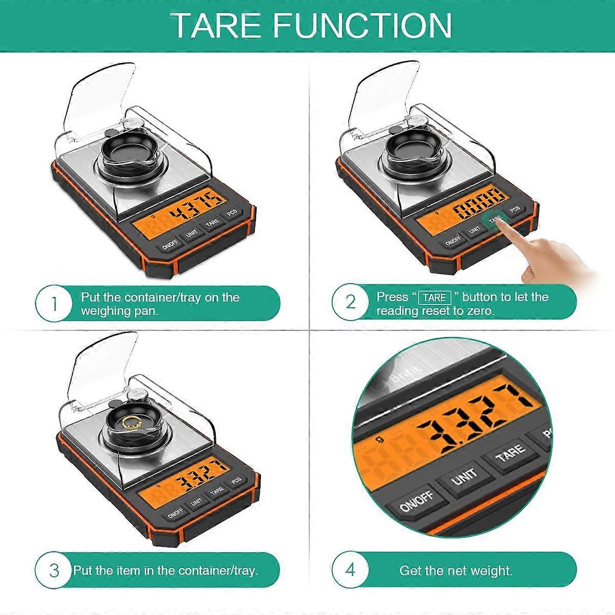 Mini Precision Scale, [50g 0.001g] Digital Pocket Scale with 50g ...