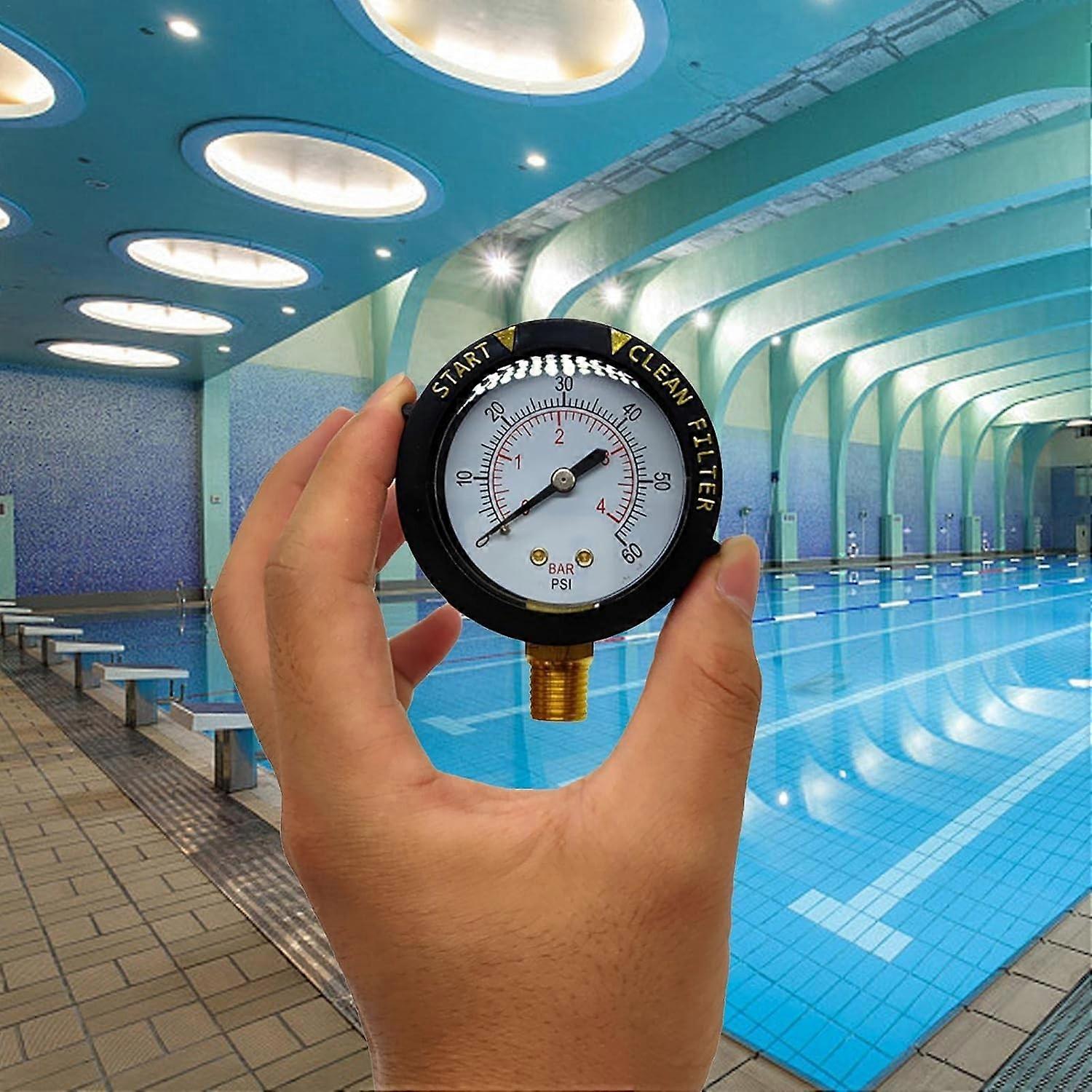Pool Water Pressure Gauge, 0-60Psi Pool Filter Pressure Gauge, Premium ...