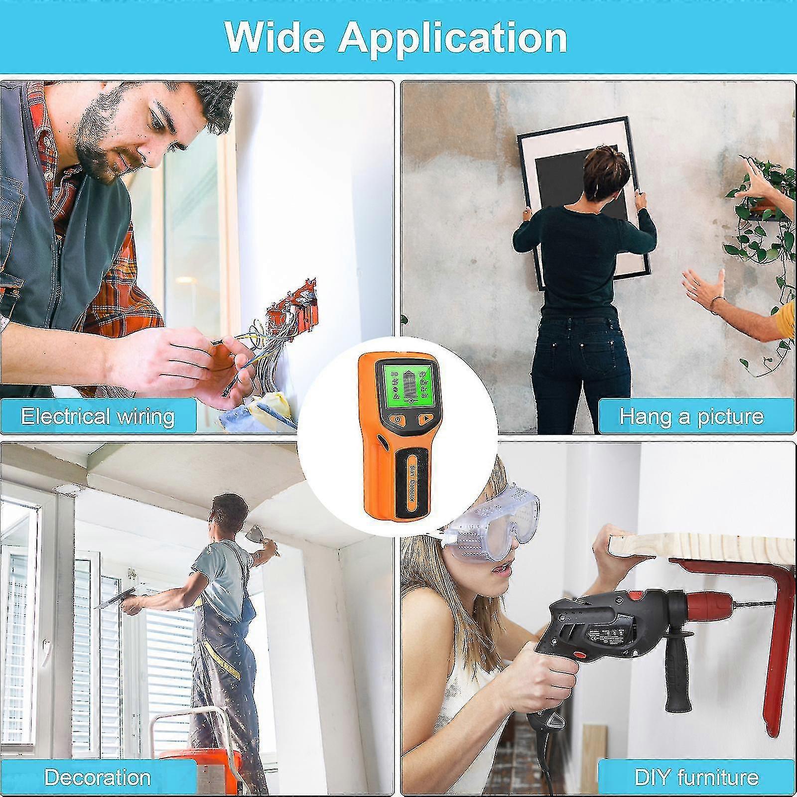 5 In 1 Lcd Stud Finder Pipe Sensor Metal Wire Detector Wall Scanner ...