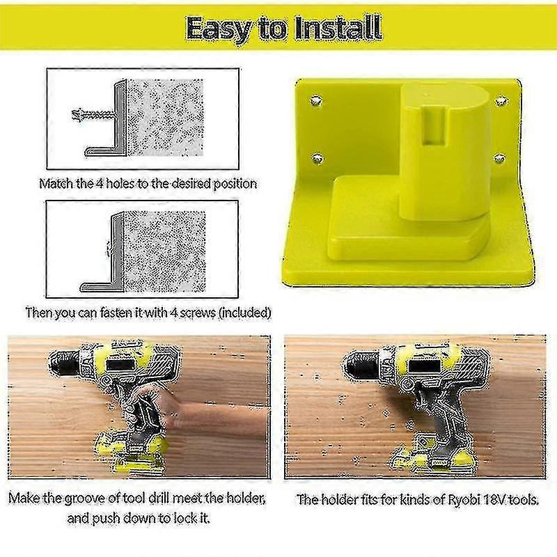 5pcs Wall Mount Machine Storage Rack For Ryobi 18v One+ Battery Tool ...