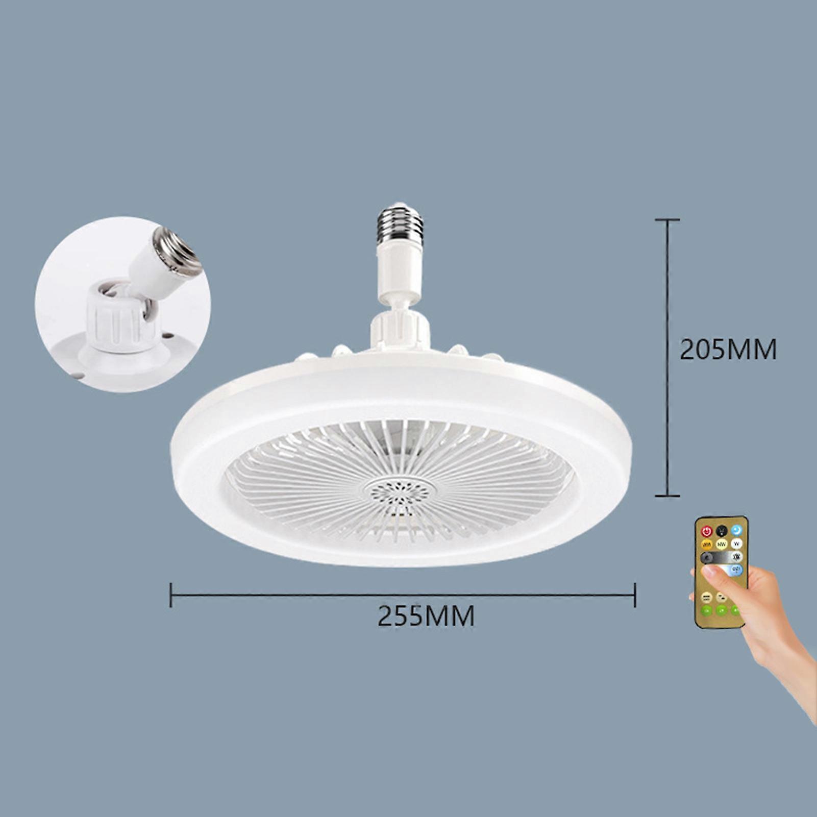 Socket Fan Light with Remote Control 3 Speed Settings Low Noise ...