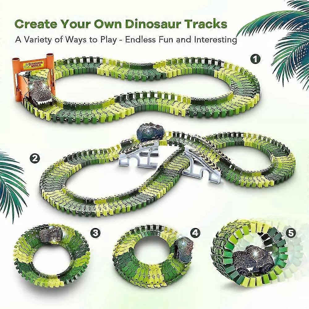 Dinosaur Tracks Train Set Tracks Electric Car Track Playset With Remote ...