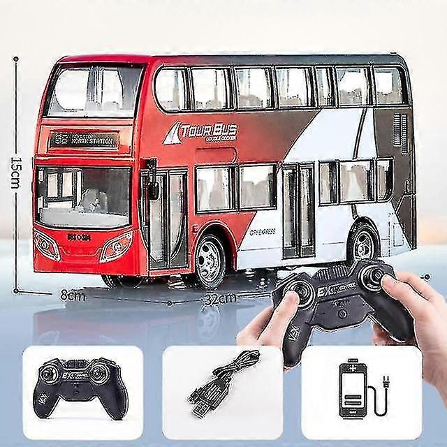 Wireless Remote Control Bus With Light Simulation Electric Large Double ...