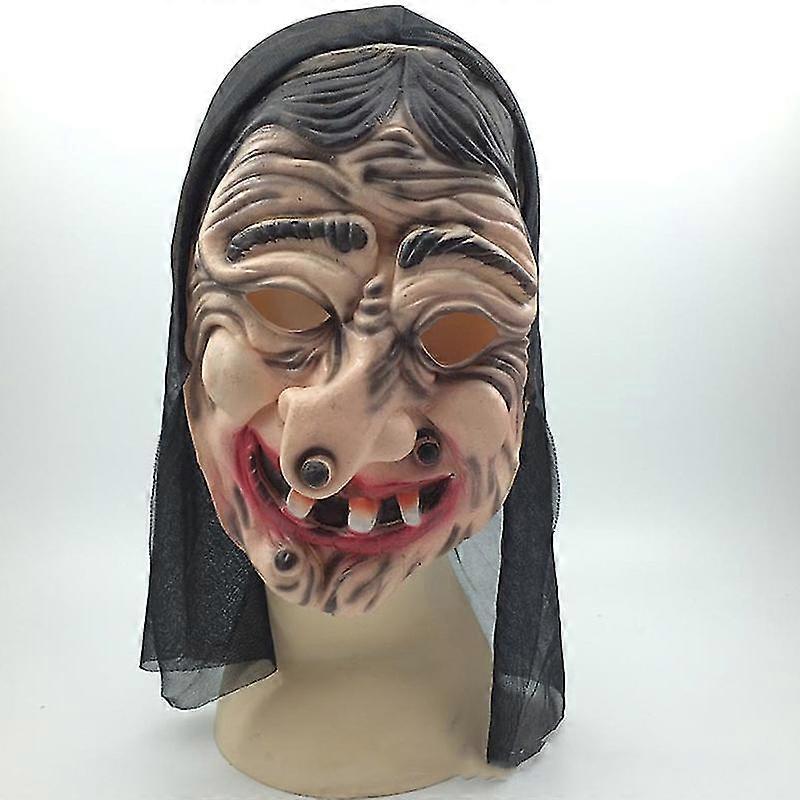 Witch MASK Black Latex Mask Fancy Dress Party Prop ugly witch Head ...