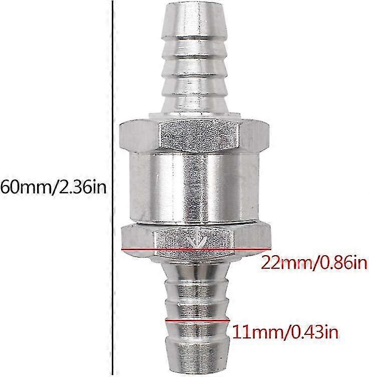 Aluminum Check Valve, 4 Pieces Silver Valve With Non-return Arrow Alloy ...