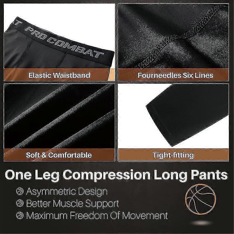 Basketball Single Leg Compression Tights Long Pants Sports Leggings ...