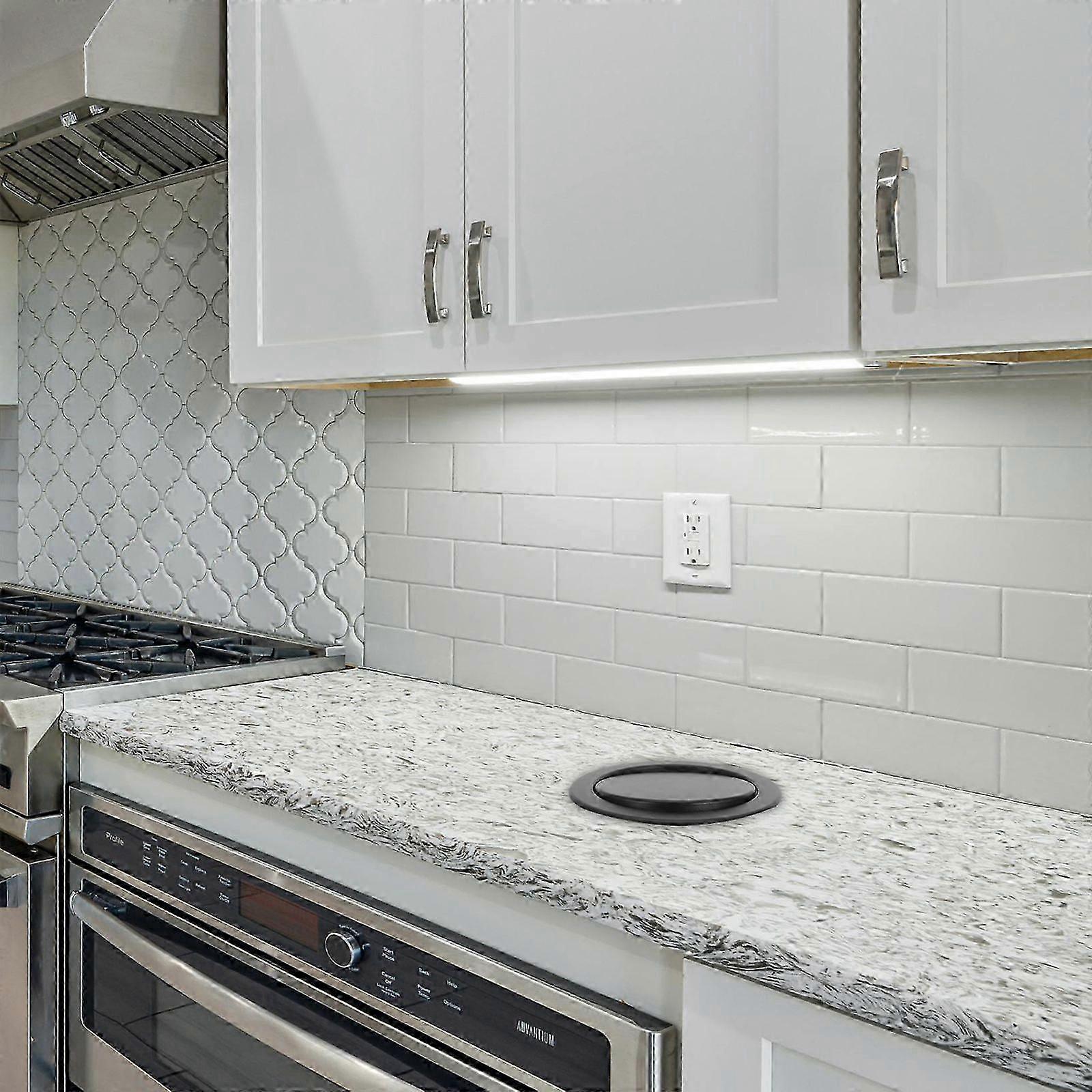 Recessed Swing Trash Can Lid Built-in Stainless Steel Waste Chute Cover ...