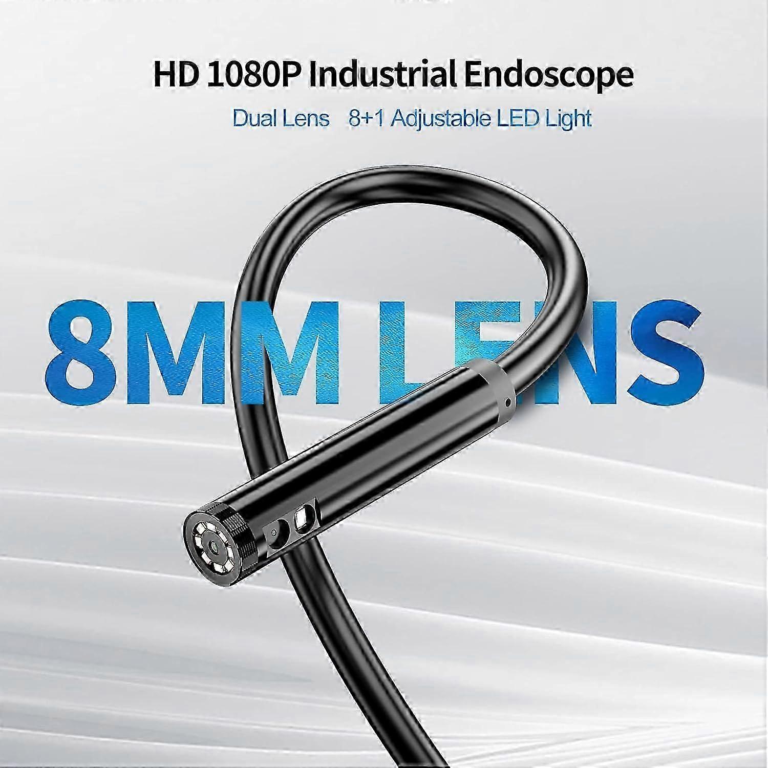 Industrial Endoscope, Dual Head Endoscope Inspection Camera, 1080P HD ...