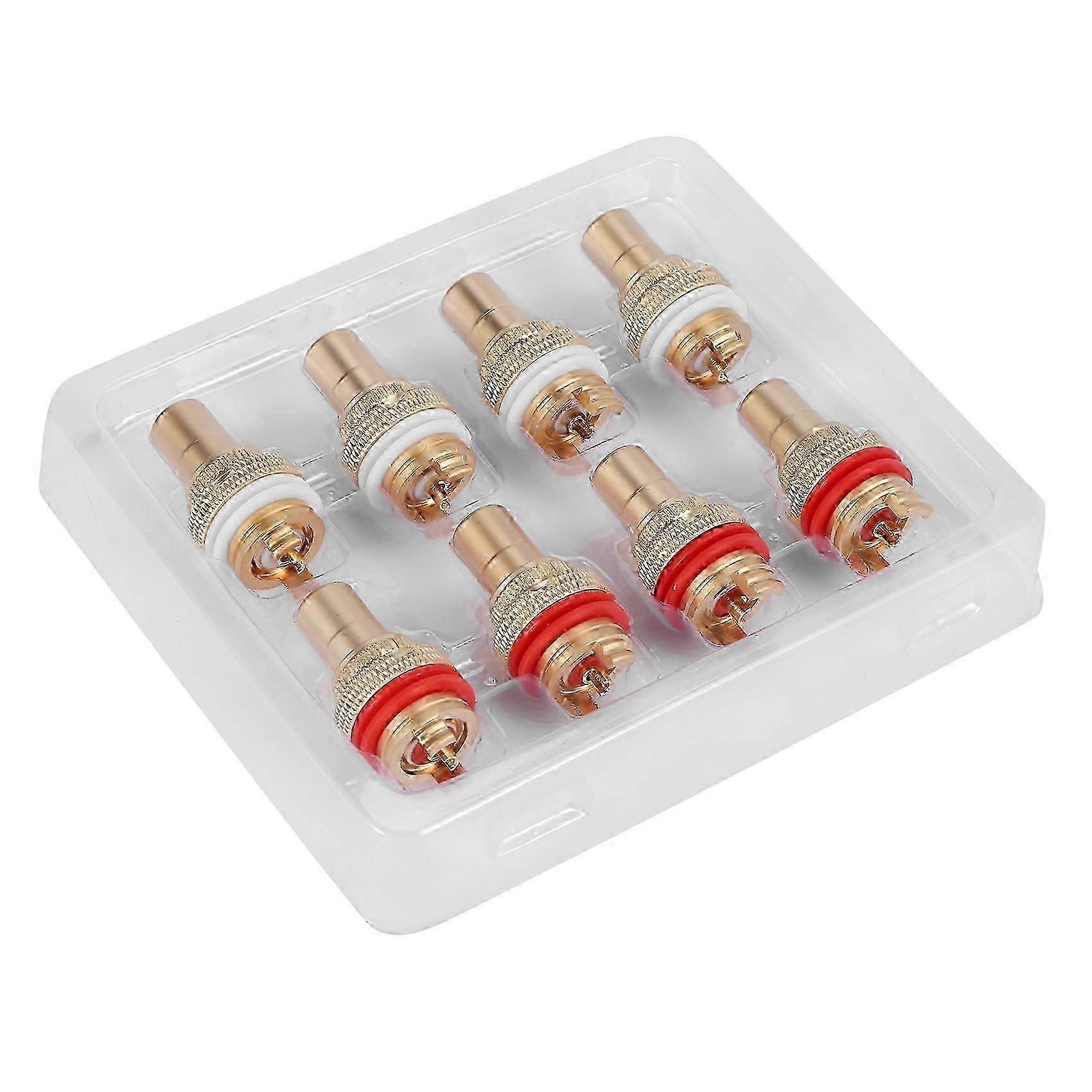 8pcs Red+White Female Socket Chassis High Quality Female Connector ...