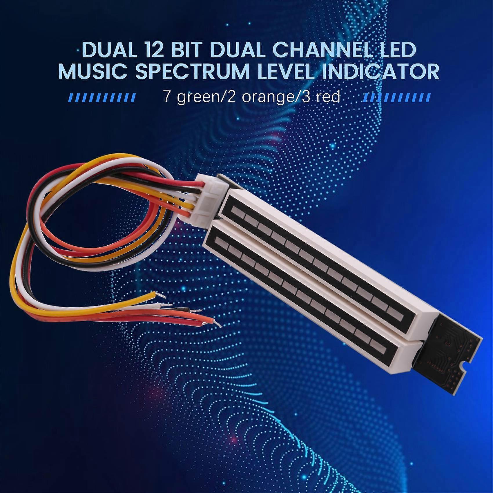Mini Dual 12 Level Indicator VU Meter Stereo Amplifier Board Adjustable ...