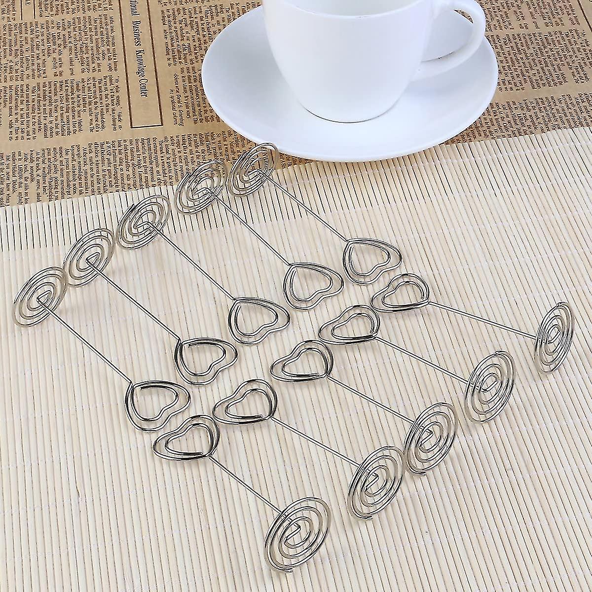 10 Pcs Card Holder Photo Holder Clip Heart Card Holder Wedding Place ...