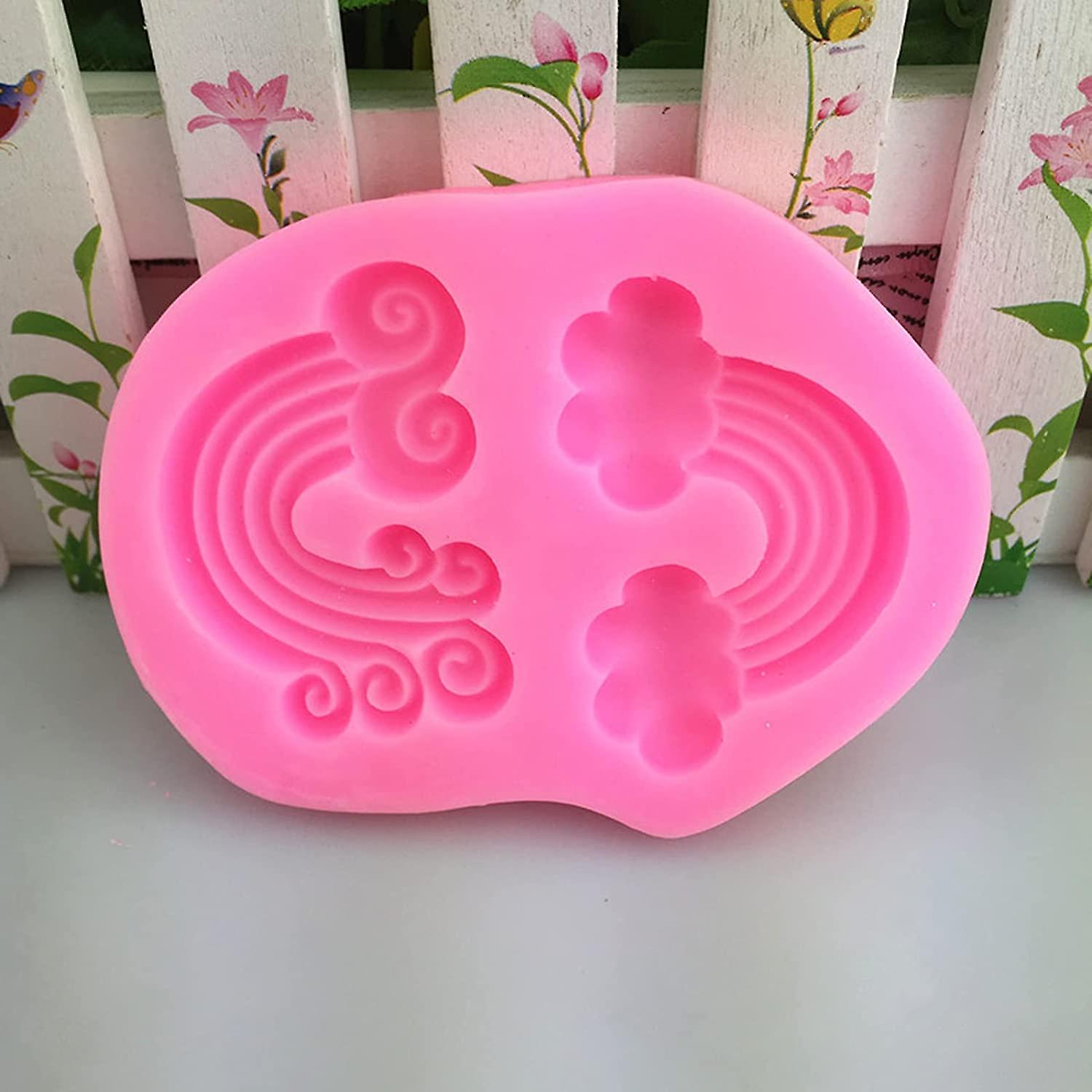 Rainbow Silicone Molds For Cake Cupcake Topper Decoration, Fondant Mold ...