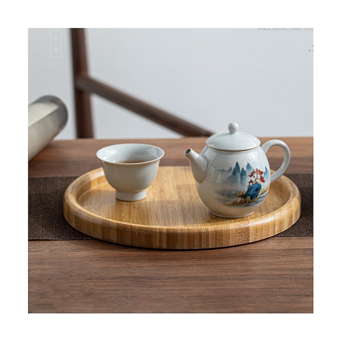 Bamboo Round Tea Tray Tea Cake Tea Tray Tea Accessories Tea Service ...