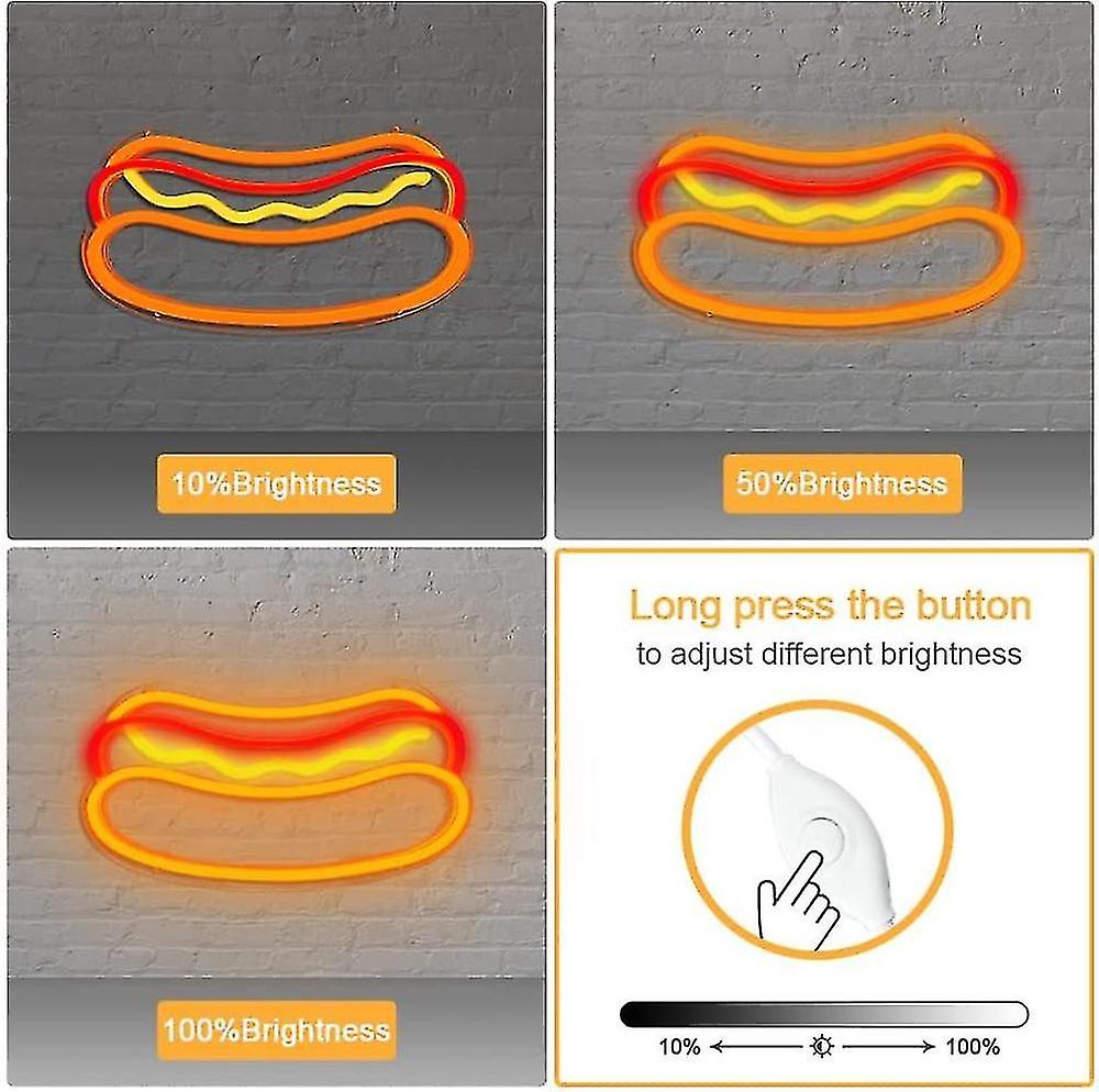 Hot Dogs Neon Sign Led Neon Lights For Home Bar Restaurant Cafe Kitchen ...