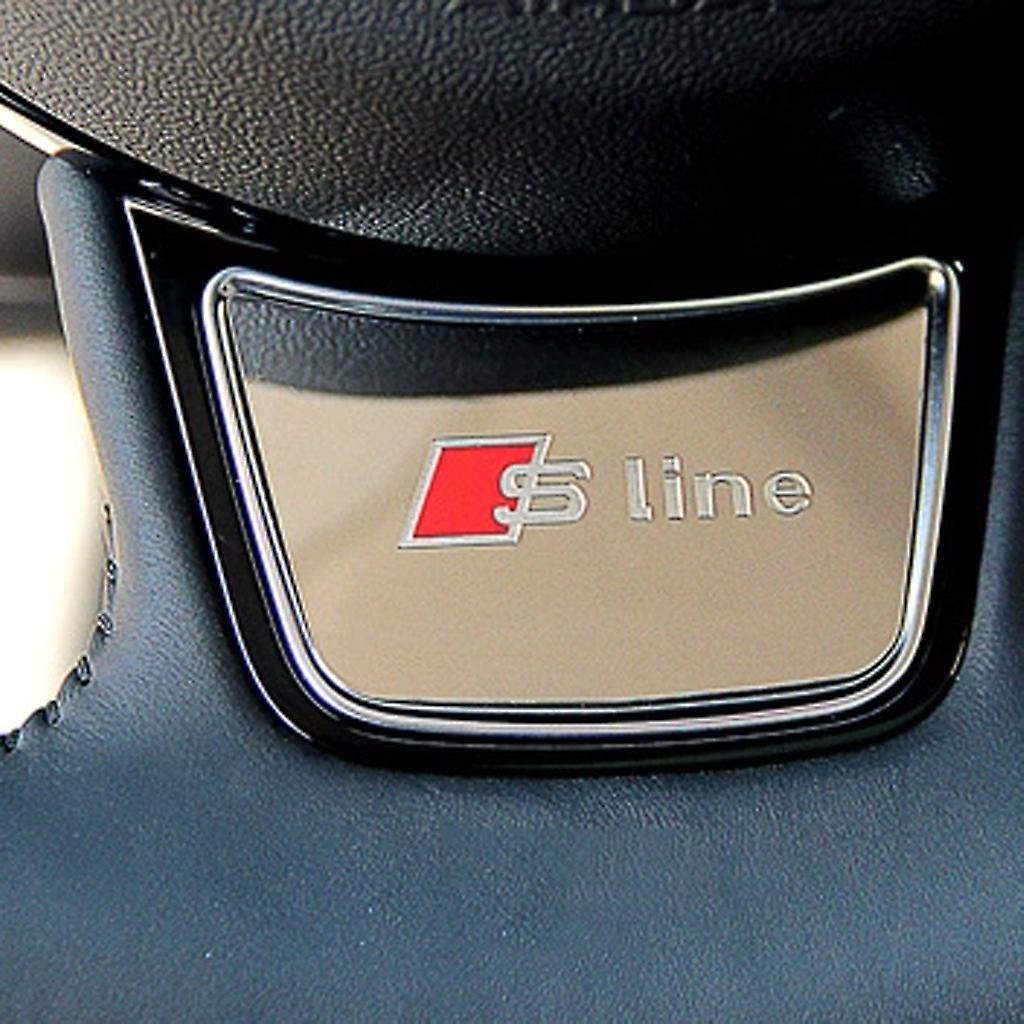 S line 3D Car Steering Wheel Metal Emblem Badge Sticker For A3 A4 A5 A7 ...