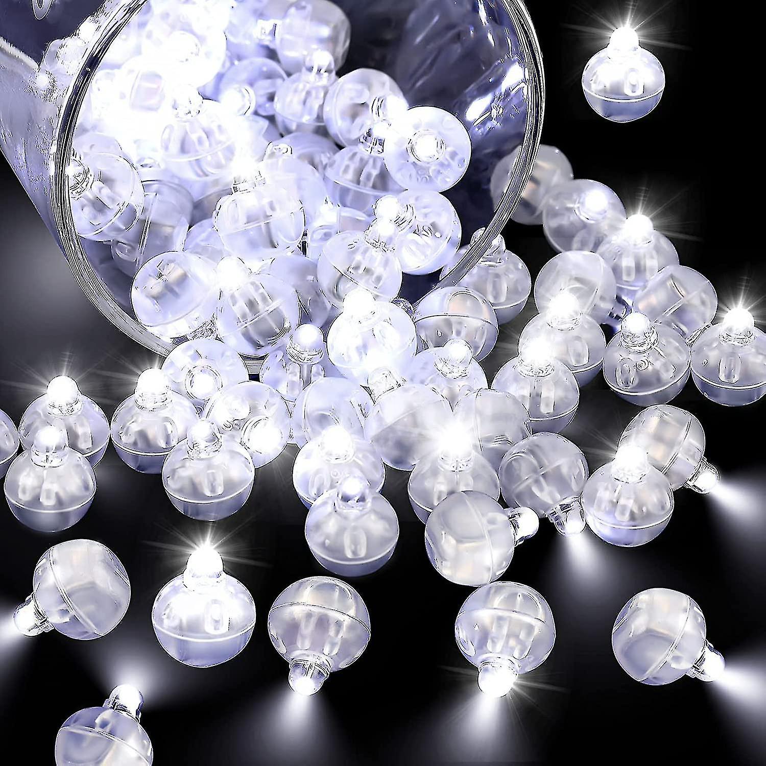 100 Pcs Led Balloon Light White Mini Round Led Balls Lights Small ...