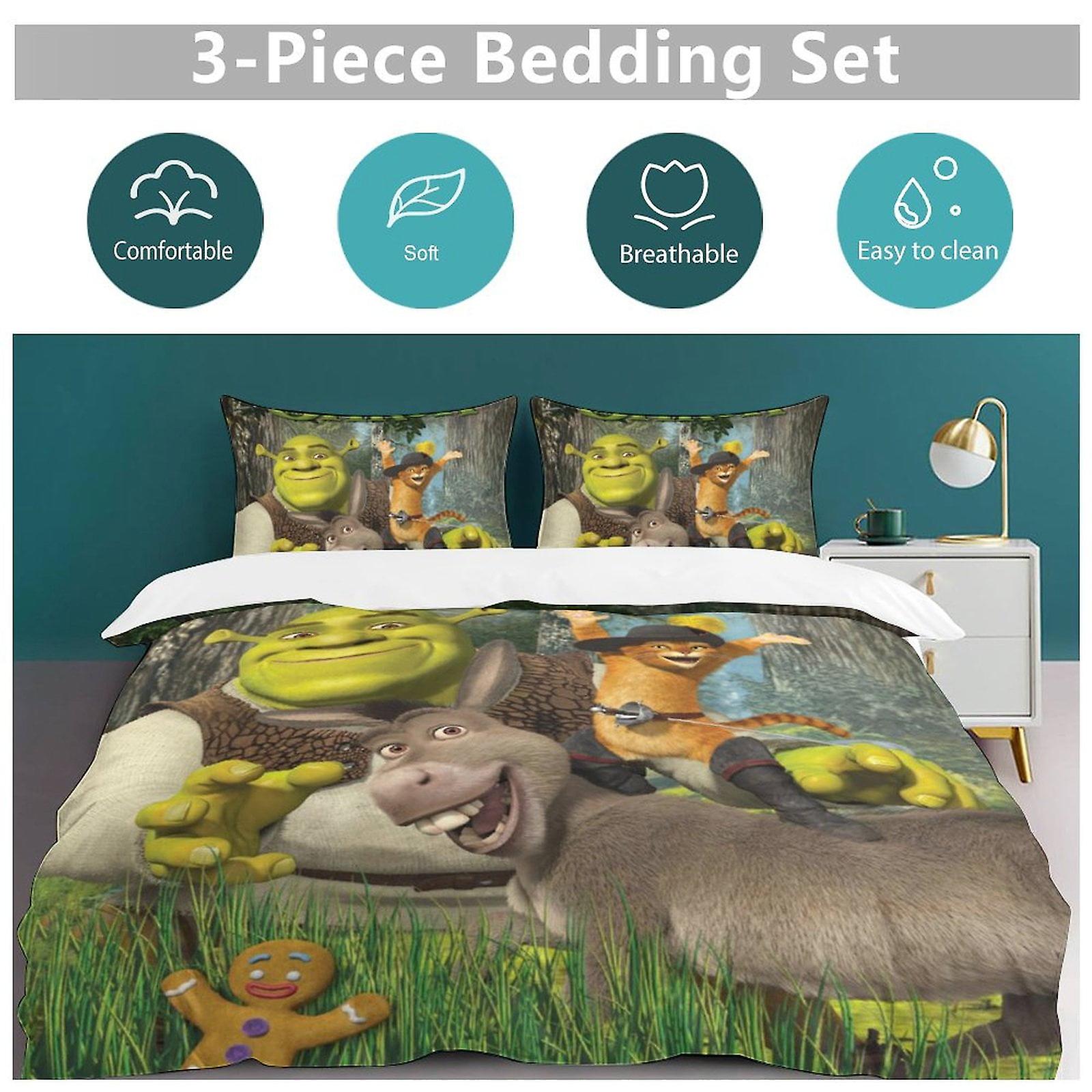 Shrek Bedding Sets Cute Bed Cover Anime Cartoon 3D Printed Lightweight ...