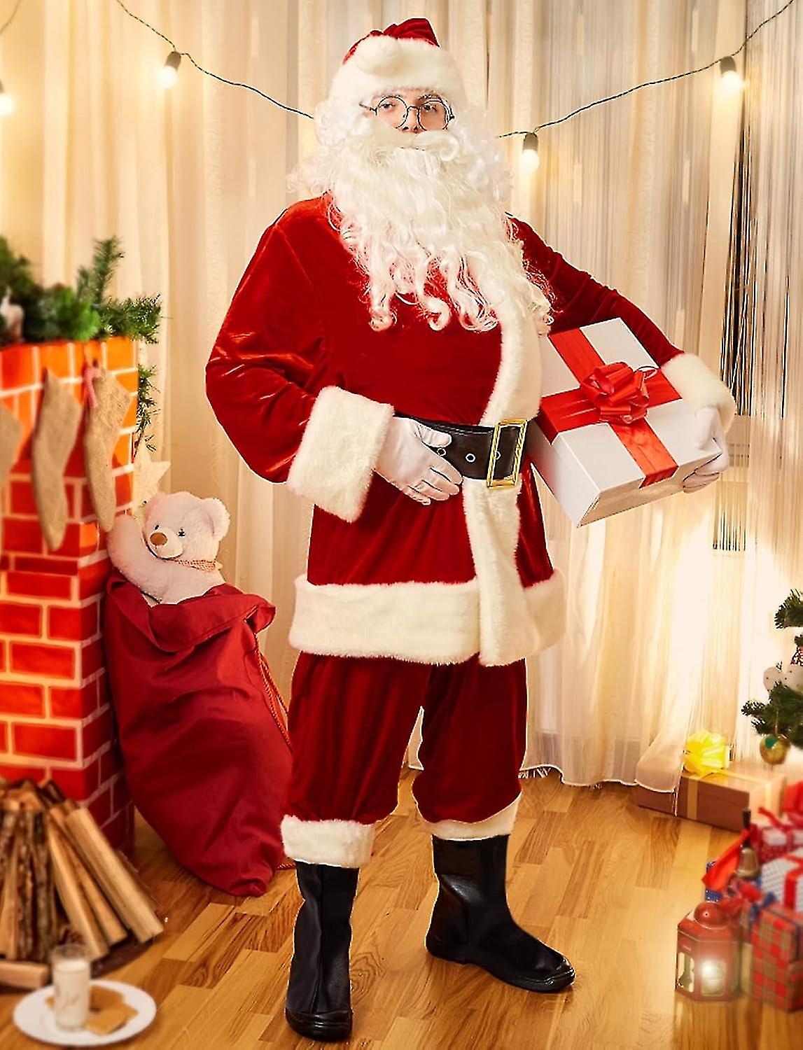 Santa Claus Costume, Complete Santa Claus Suit, Velvet Santa Claus ...