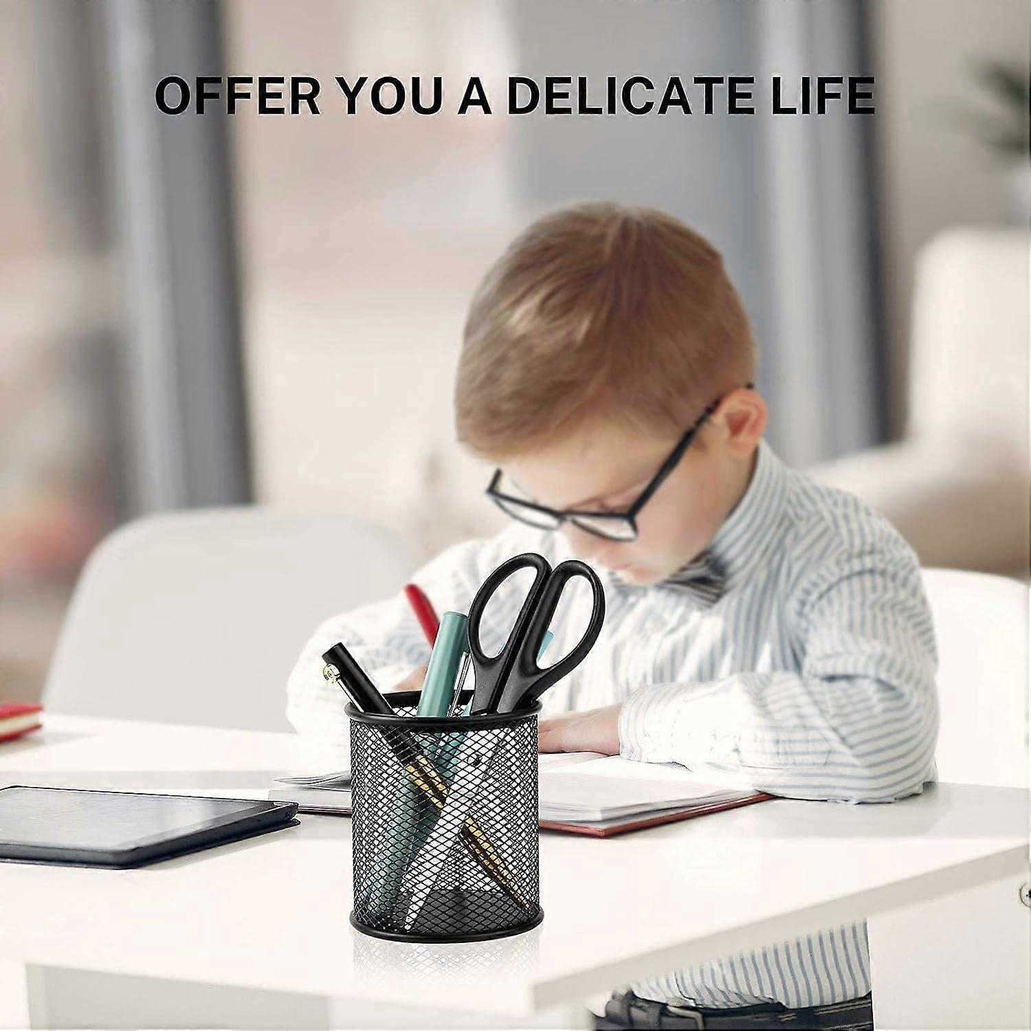 Pen Holder, 4-Pack Desktop Pen Holder, Premium Mesh Metal Pen Holder ...