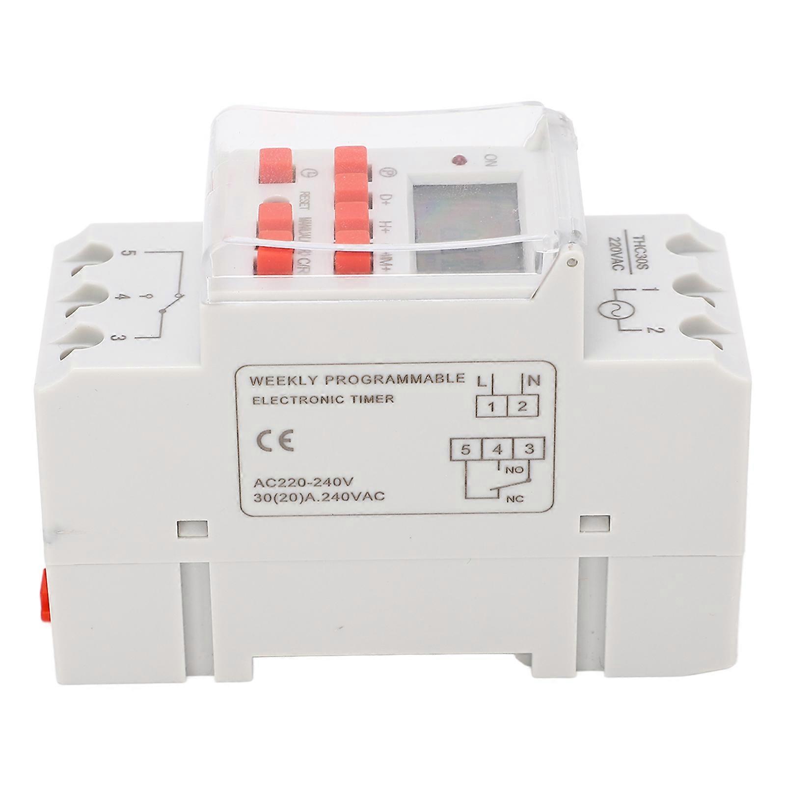 Digital Timer Switch 1 Second Timing 168 Hour 20 On Off LCD Display ...