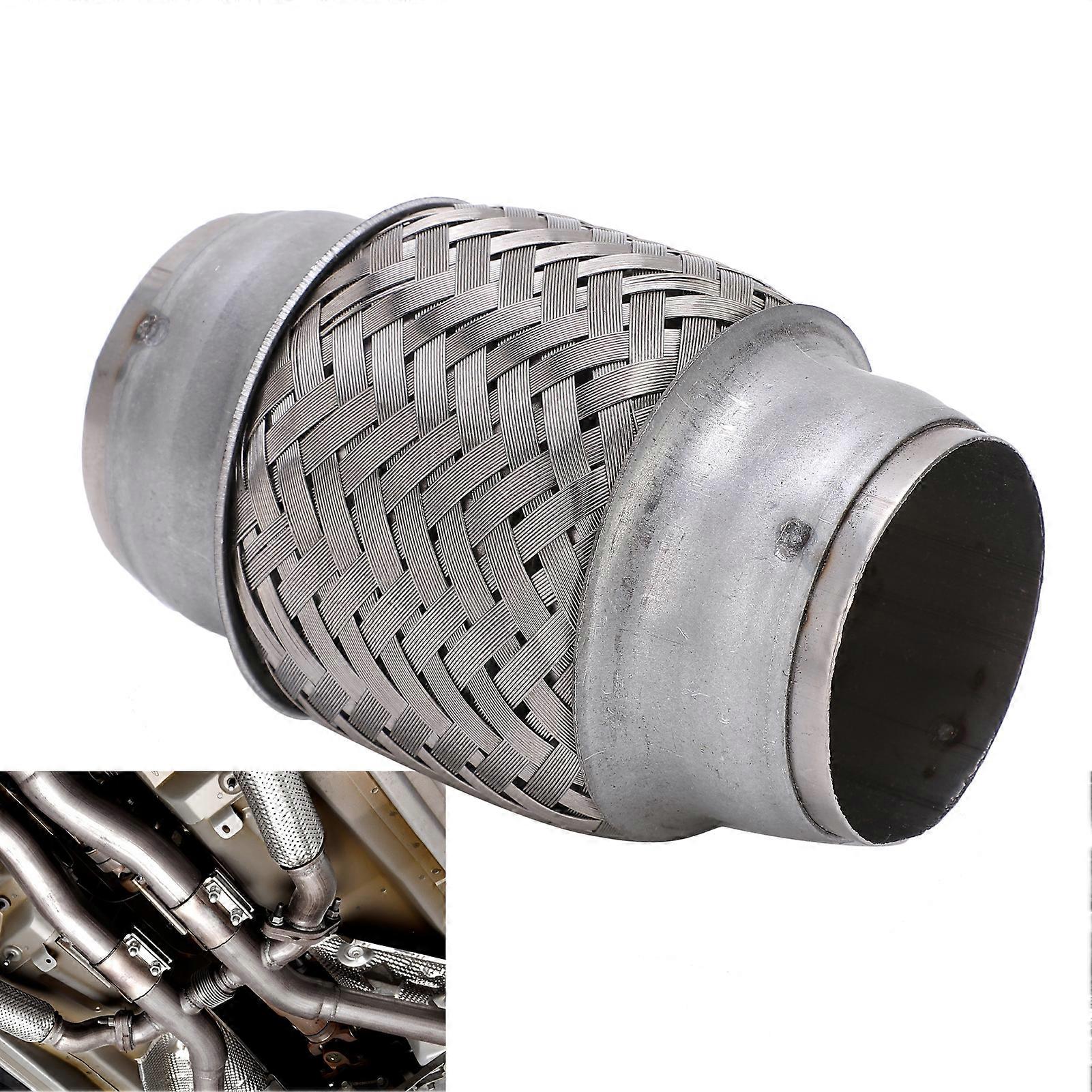Car Woven Exhaust Flexible Pipe Coupling 1.75x4.1in Stainless Steel ...