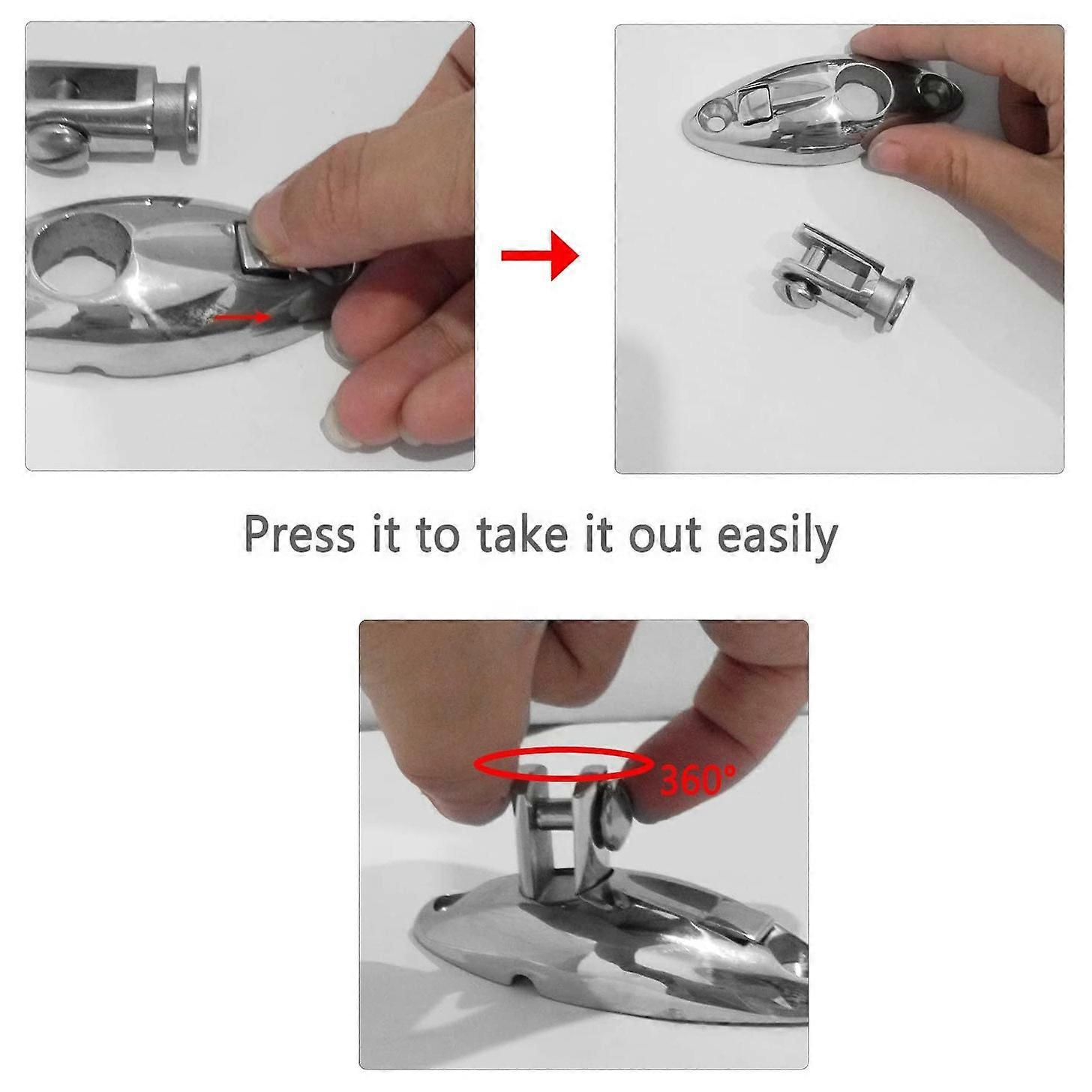 Quick Release Bimini Top Swivel Hinge Deck Side Mount 316 Stainless ...