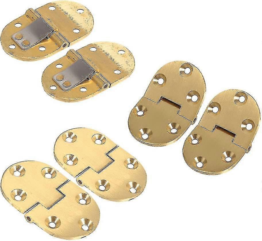 Foldable Flip Top Hinge, Solid Brushed Brass Folding Table Hinges With ...