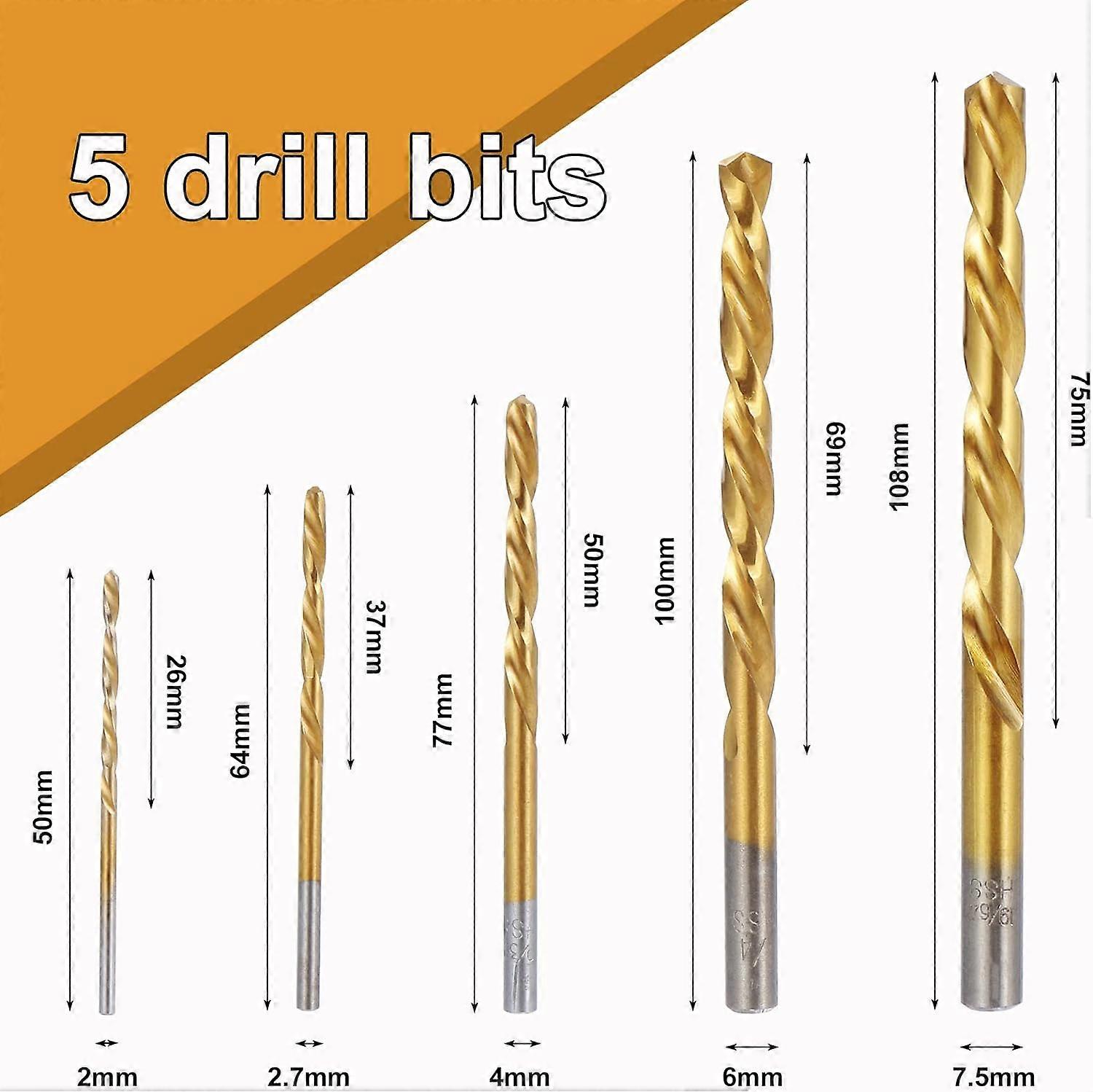 10 pcs screw extractor set, tap twist drill, imperial drill bits, made ...