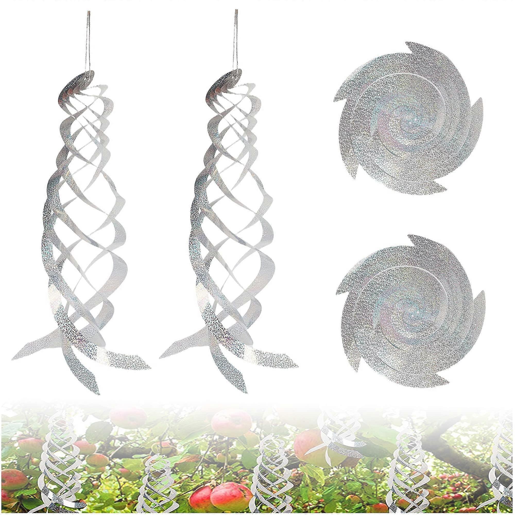 Pack of 4 Reflective Rotator Bird Repellent Spiral Reflectors Hanging ...