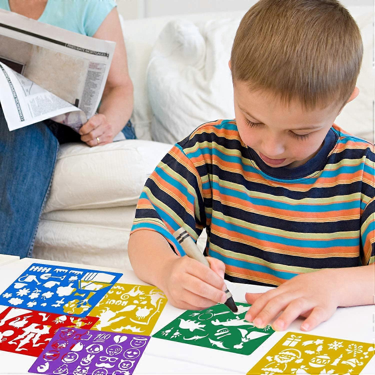 20 Pieces Color Drawing Templates for Kids, Plastic Painting Stencil ...