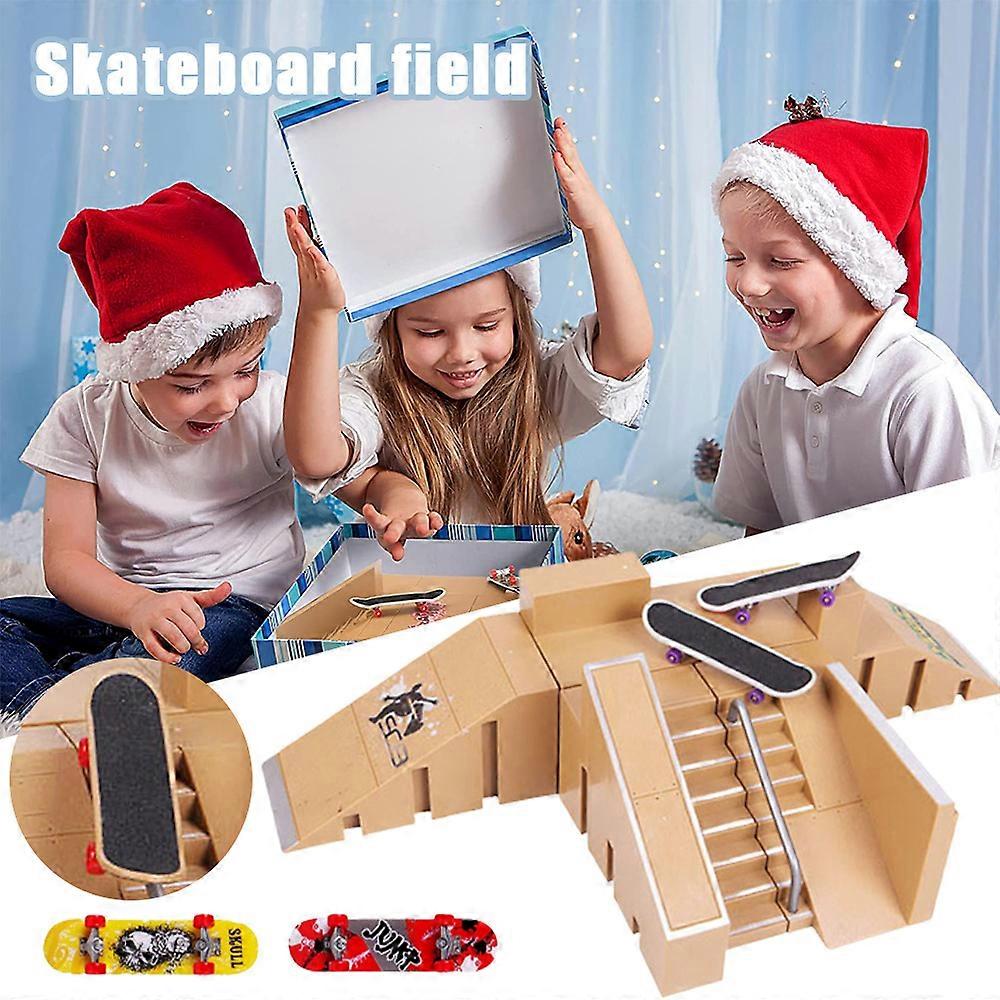 Gift Kids Toys Buildable Fingerboard Ramps With 2 Finger Skateboards ...