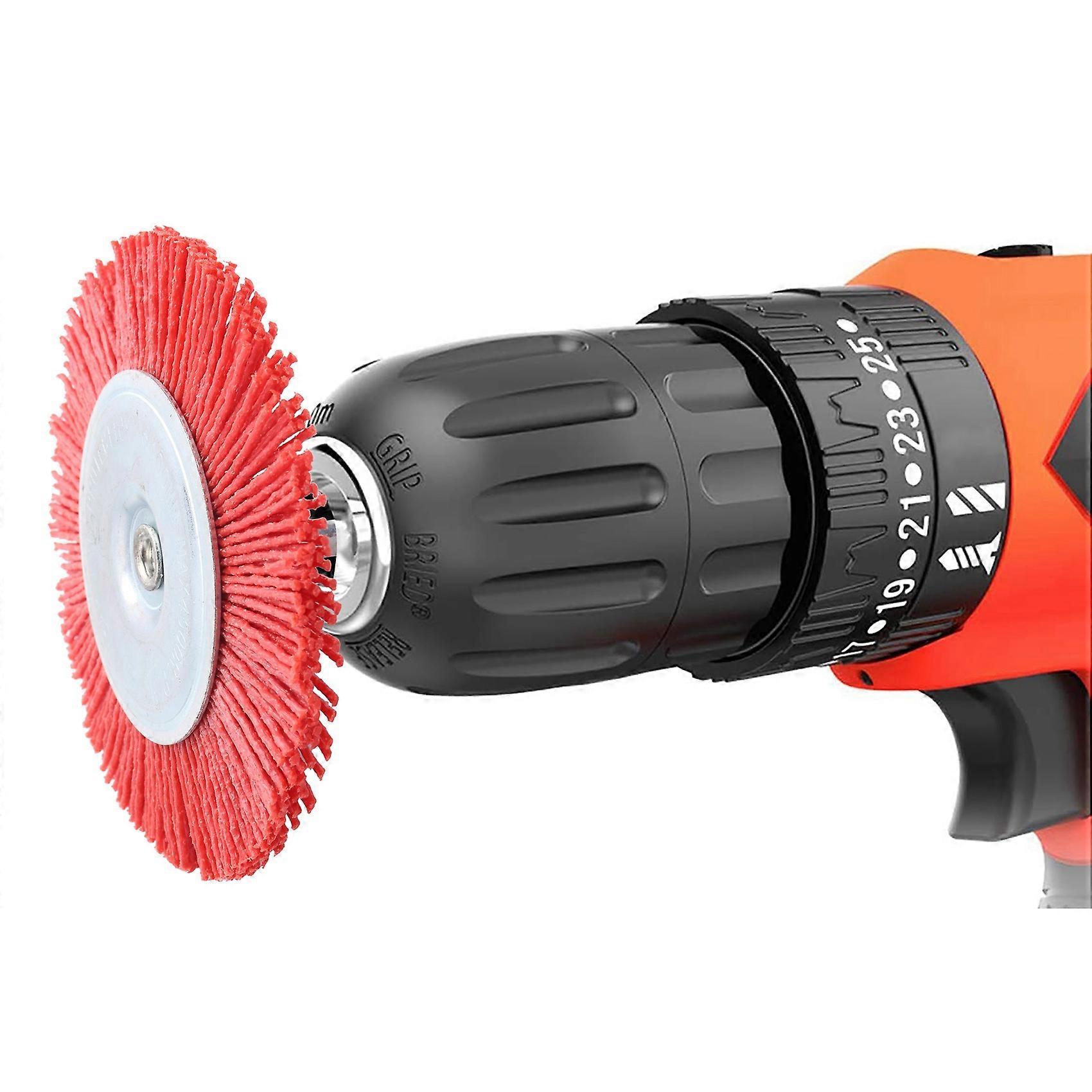 4Pcs Nylon Filament Abrasive Wire Cup Brush Nylon End Brush Kit for Drill Tool with 1/4 Inch ...