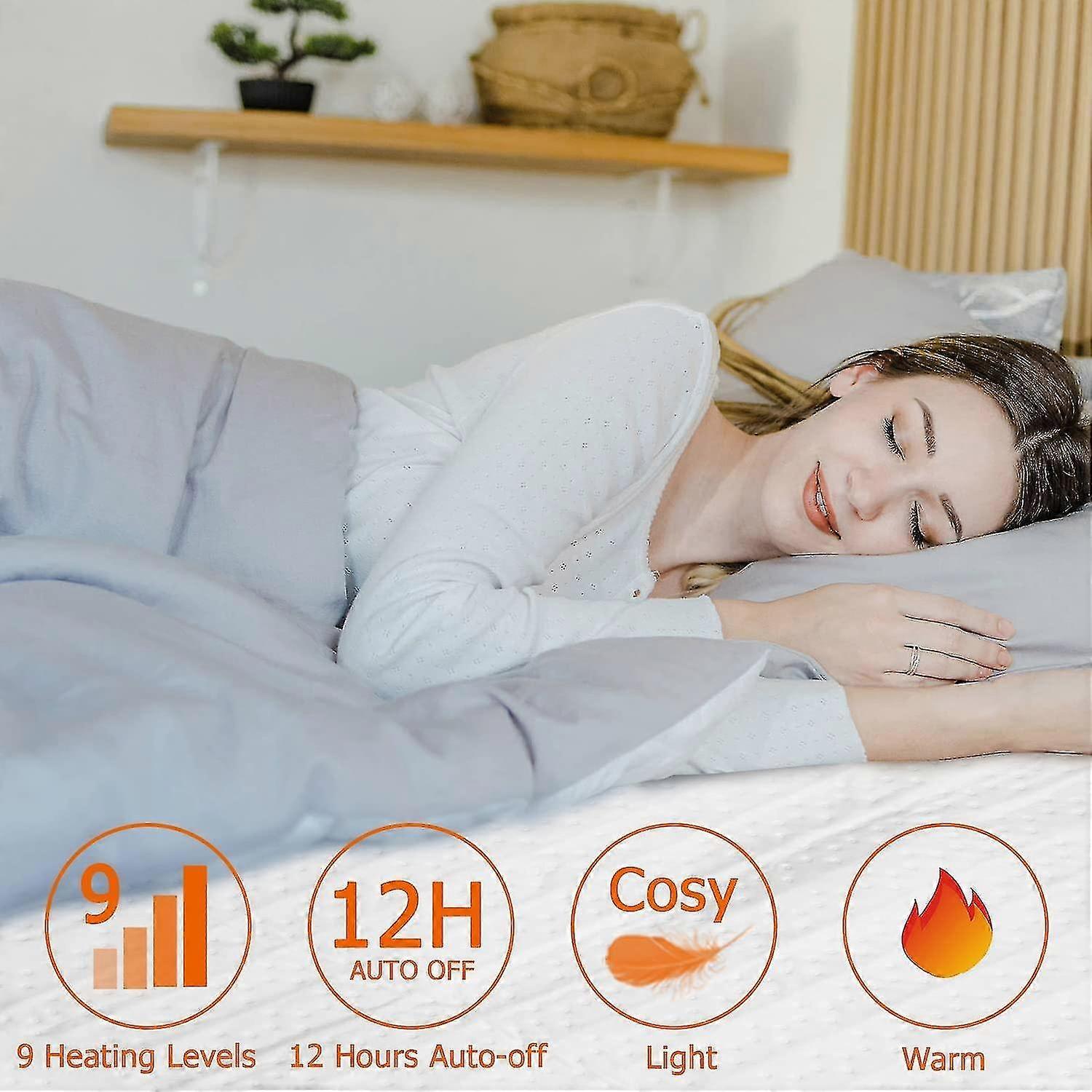 Electric Heated Mattress Topper Electric Underblanket, 150 X 80cm ...