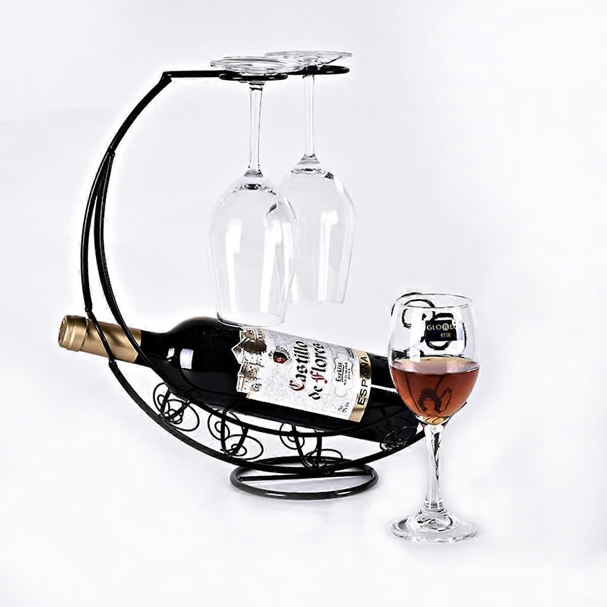 Wine Glass Holder - Tabletop Metal Wine Bottle Holder Vertical Wine ...