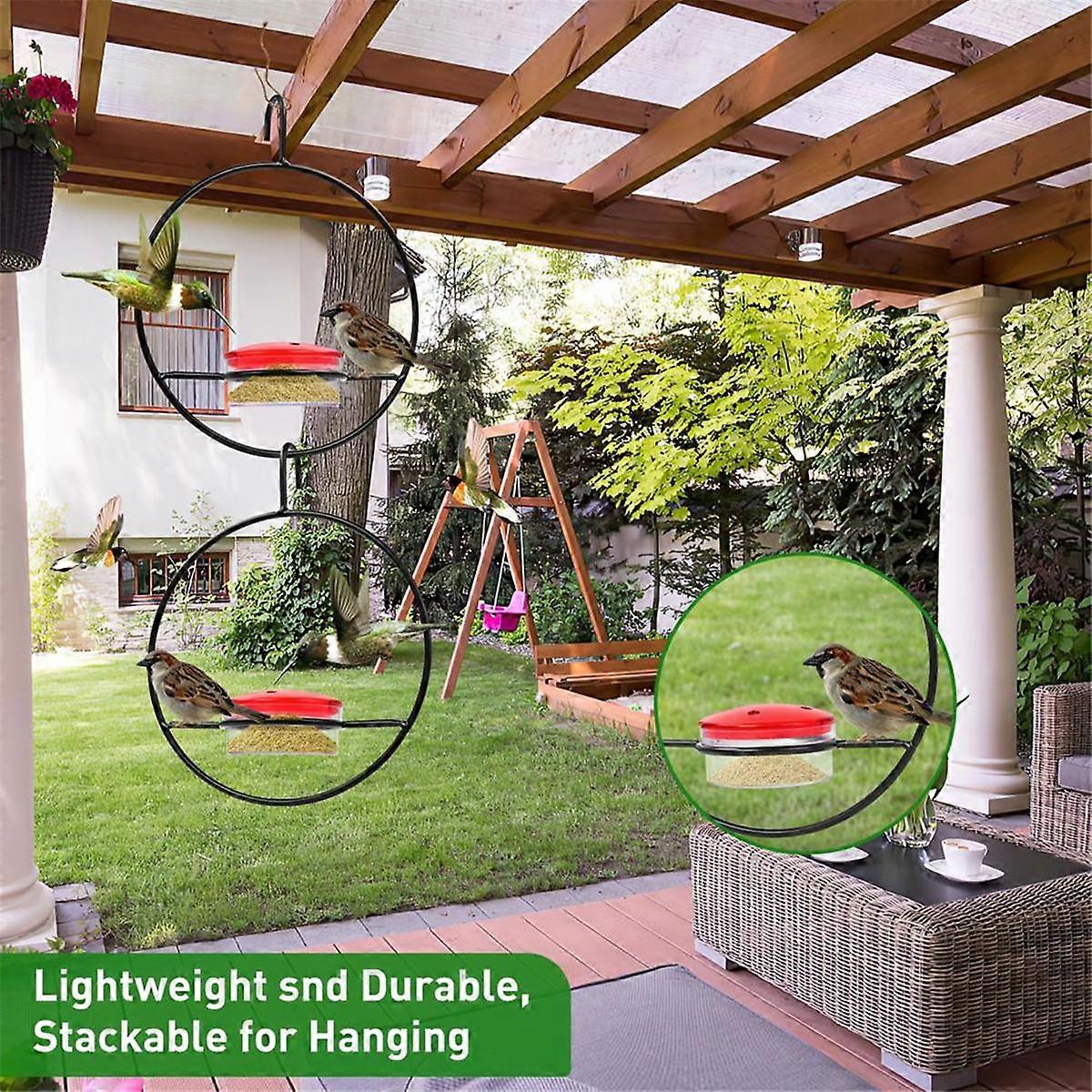 Circular Hanging Bird Feeder, Stackable Hanging Humming Bird Feeder ...