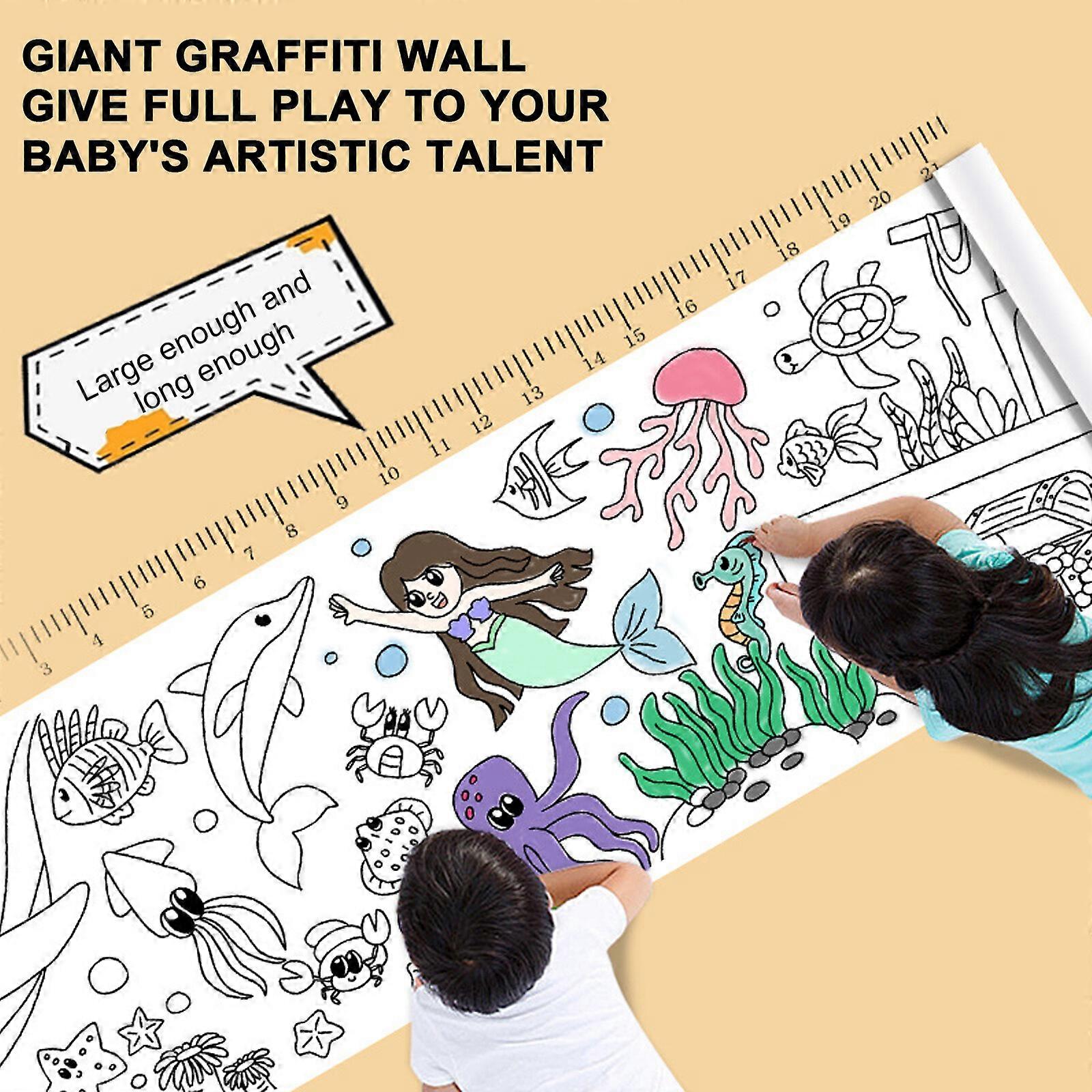 Giant Coloring Poster for Kids, Jumbo Wall Coloring Poster, 0.3 x 3M ...