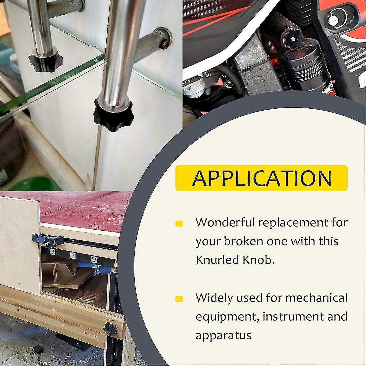 15pcs M6 Star Knob Clamping Handle Nut Through Hole Set Brass Female ...