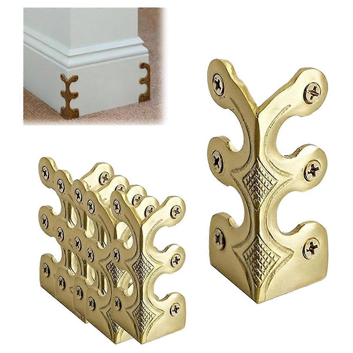 10PC Skiffers Baseboard Corner Protectors,Solid Brass Skirting Board ...