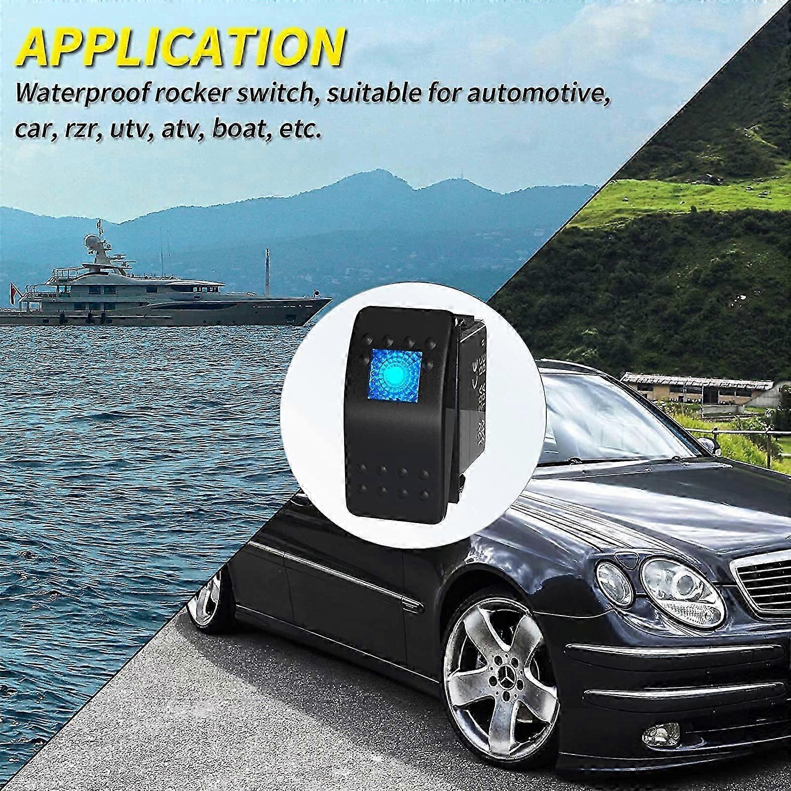 Car Truck Boat RV LED 3 Pin Waterproof Rocker Switch ON OFF Toggle ...