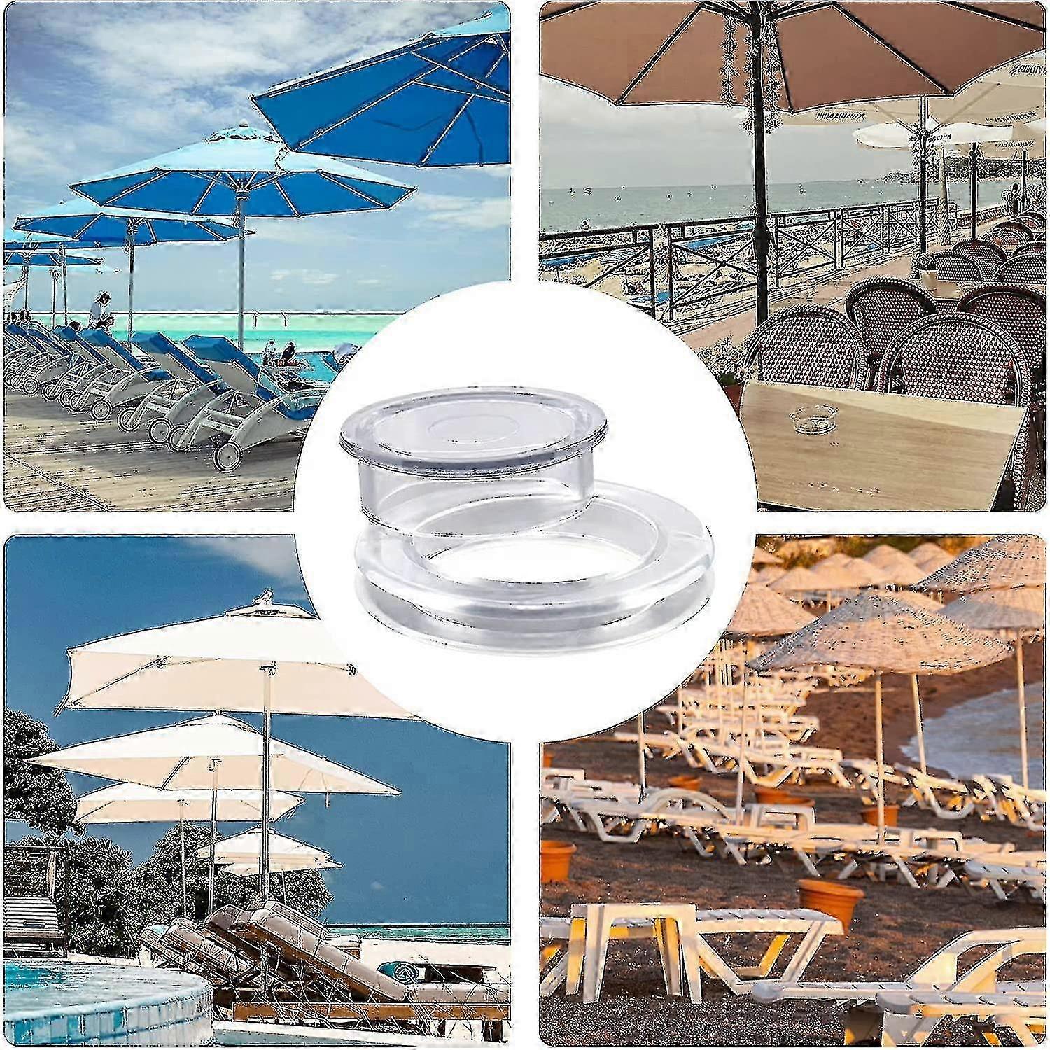 Transparent Silicone Umbrella Hole Covers & Stoppers - 2 Sets for Table ...
