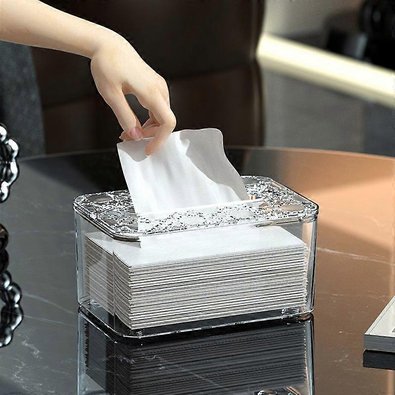 Desktop Tissue Box Household Creative Paper Box Transparent Tissue Box ...