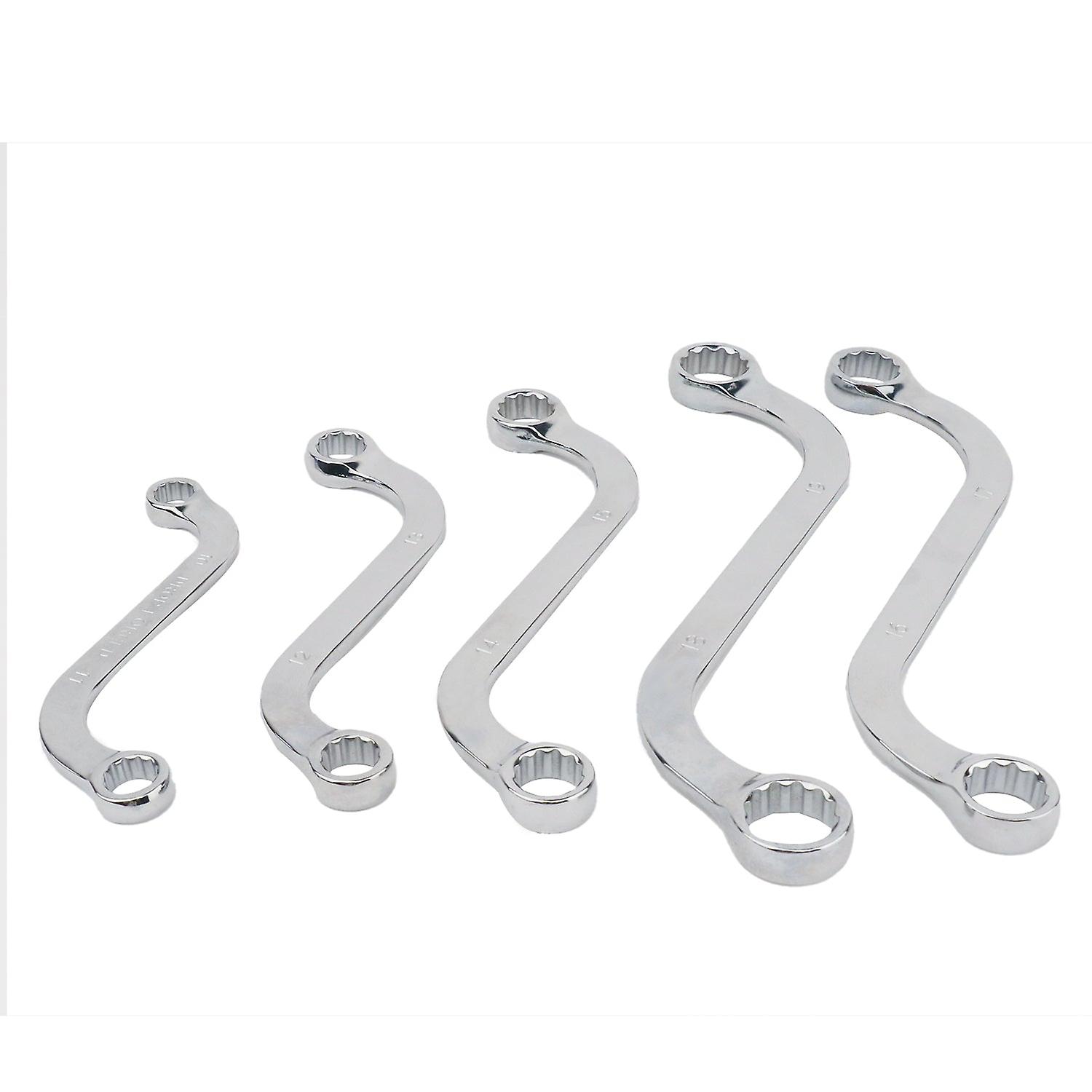 5 Piece Double Ended Ring Metric Wrench Set S-type Or Half Moon Spanner ...