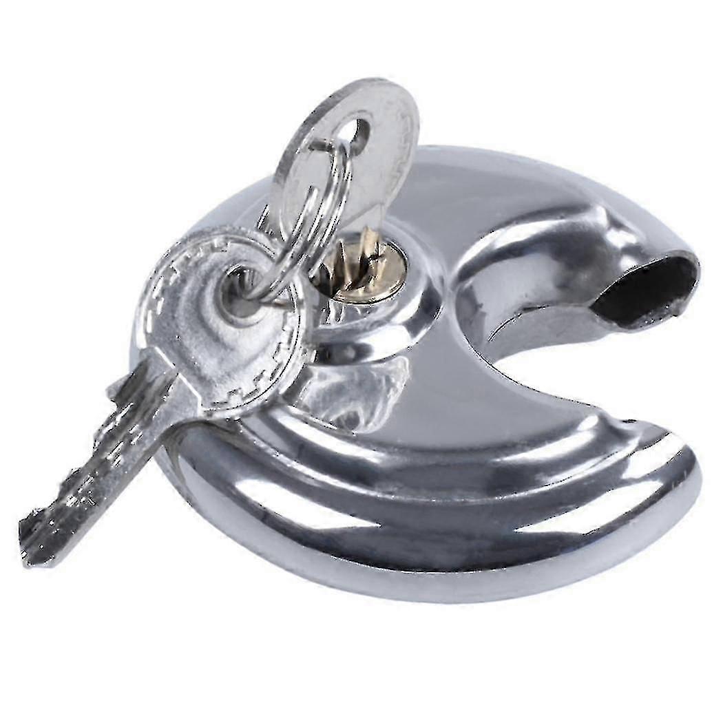2x Padlocks Heavy Duty 70mm Round Circular Disc Padlock With 2 Keys ...