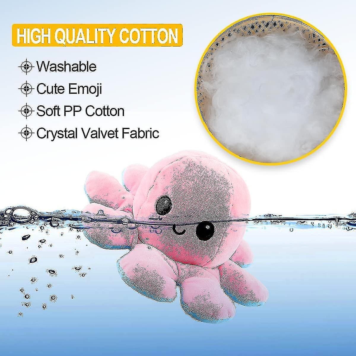 80cm Giant Reversible Octopus Stuffed Animal Reversible Happy Sad ...