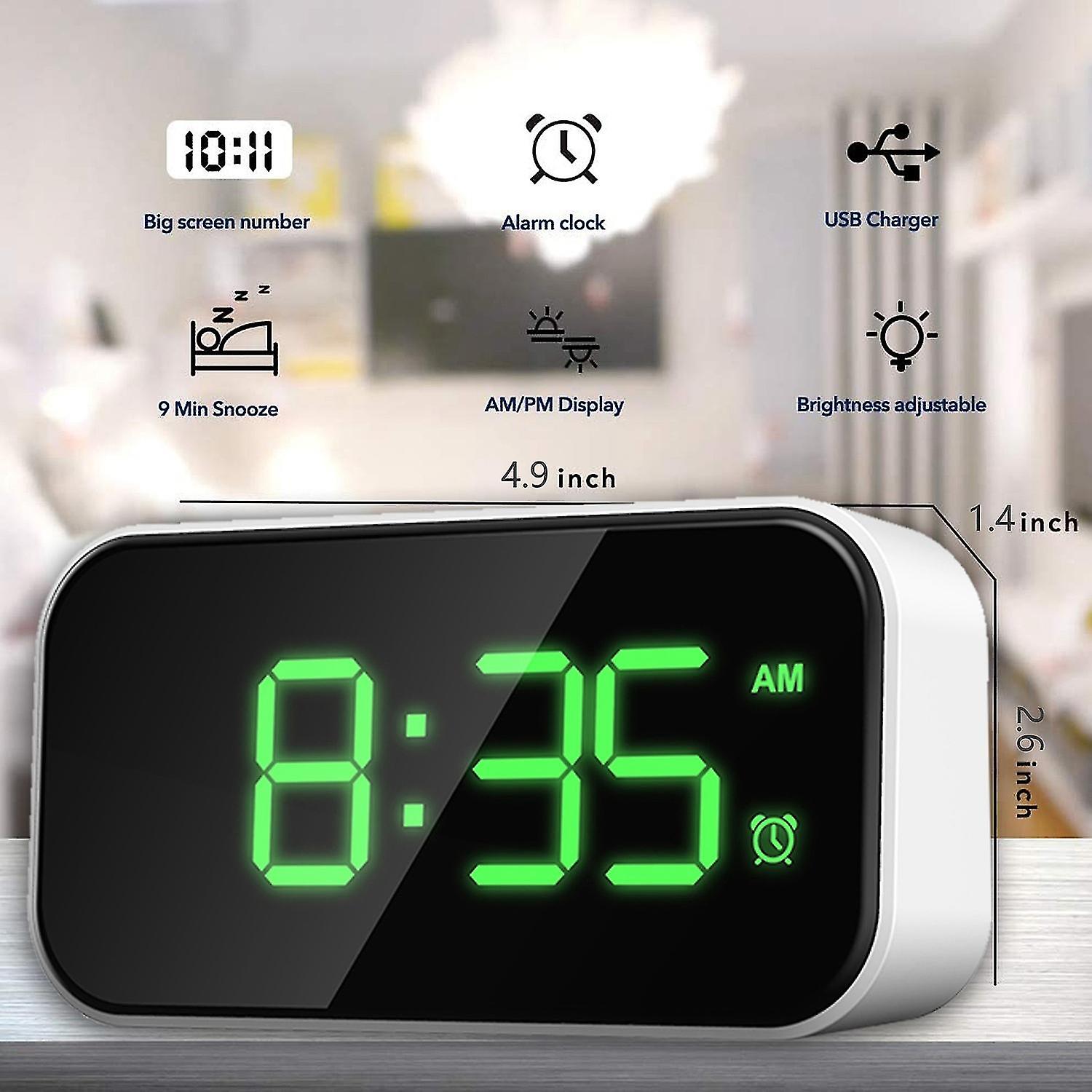 Digital Alarm Clock For Bedrooms, Bedside Clock With 6 Levels Of ...