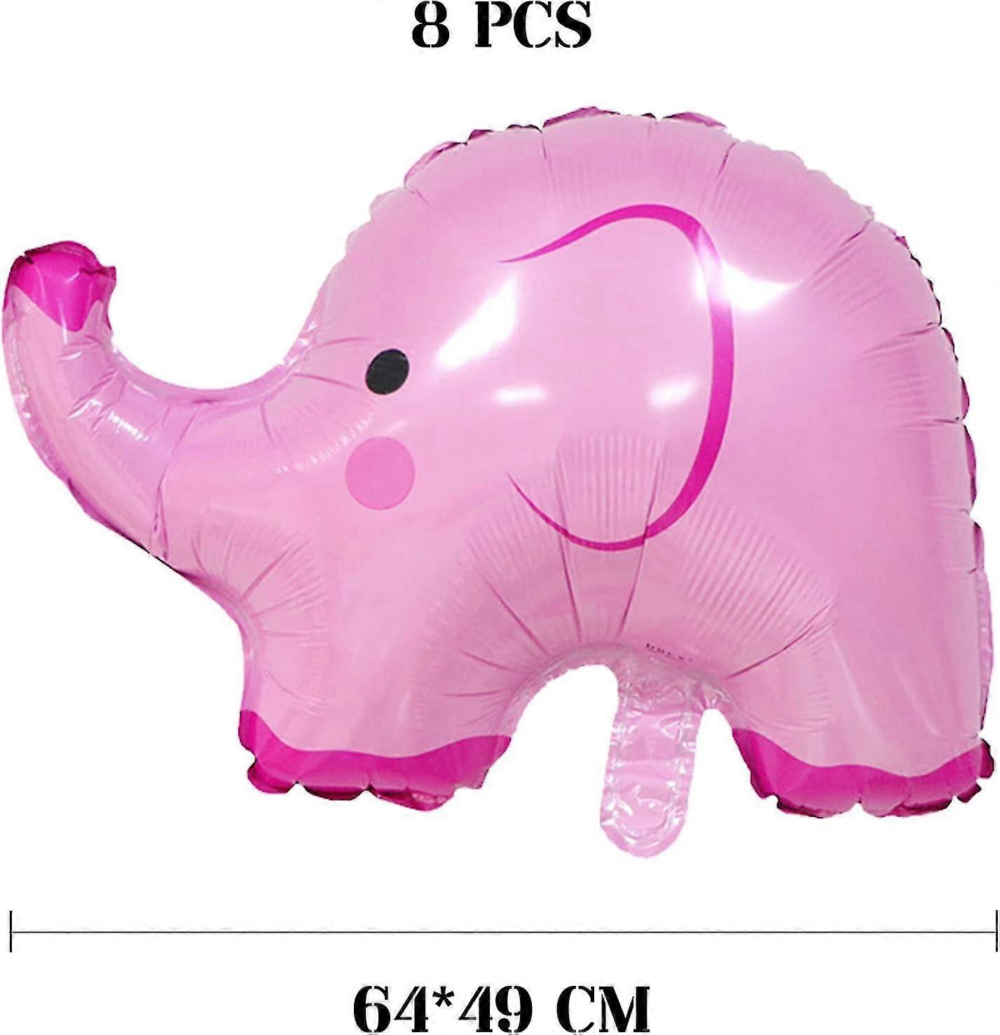 8 Pack Elephant Balloons Pink Cute Elephant Shape Aluminum Balloons for ...