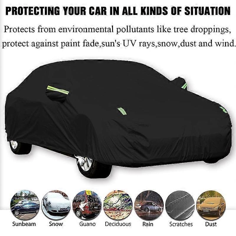 Black Heat-absorbing Car Protective Cover Waterproof Sun Protection ...