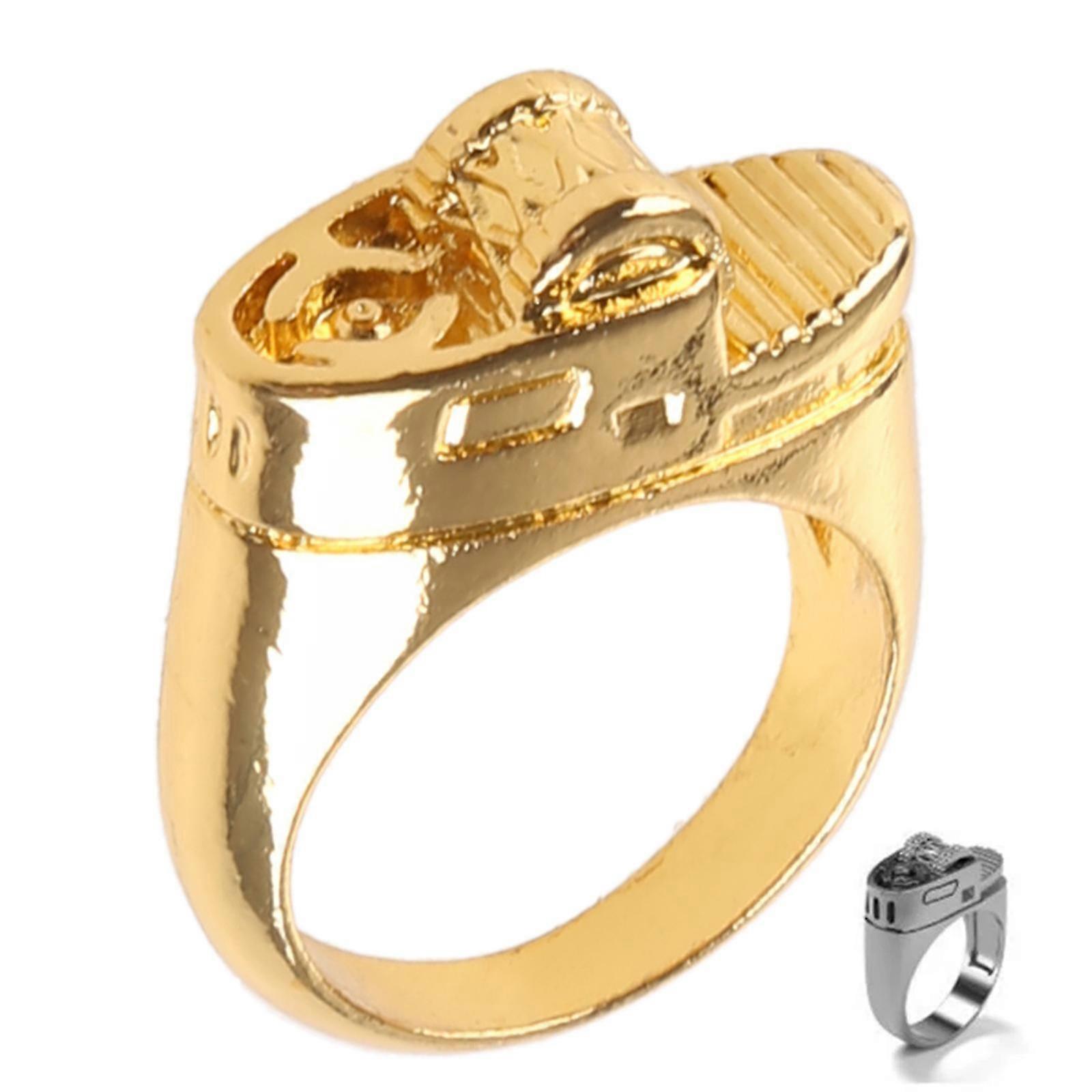 Smoking Tool Ring Silver Gold Personality Minimalist Jewelry Streetwear ...