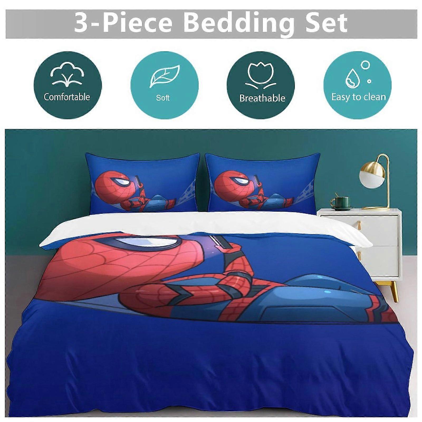 c299 Spider-Man Bedding Comforter Sets, 3-Piece Bedding Set Soft Warm ...